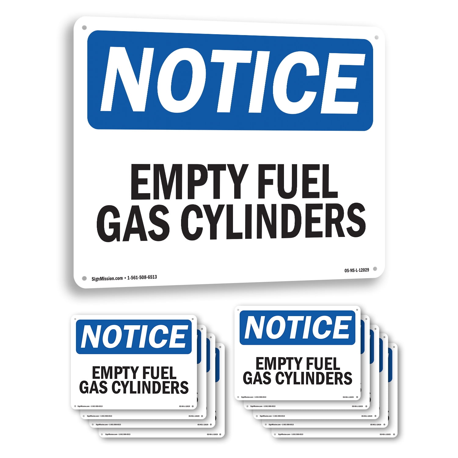Empty Fuel Gas Cylinders OSHA Notice Aluminum Sign 24 Inch x 18 Inch ...