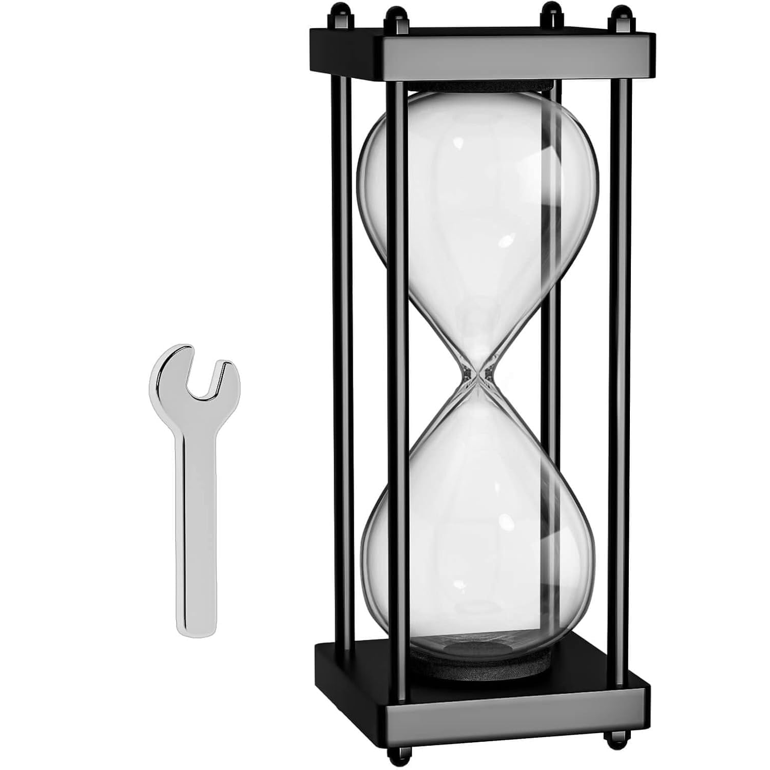 Empty Hourglass Fillable, 10 Inch Large Black Wooden Frame DIY Sand ...
