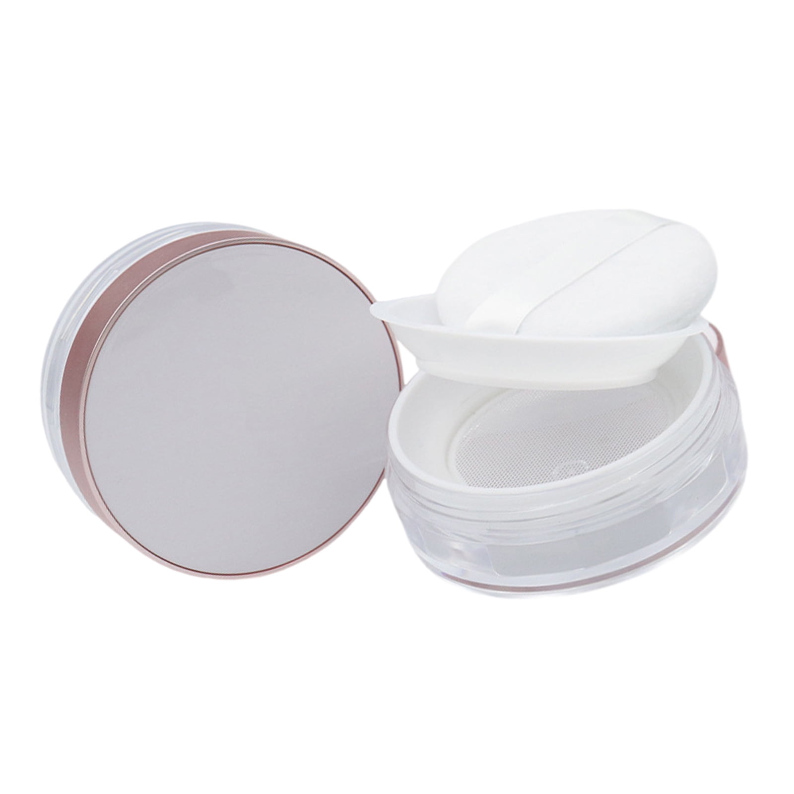 Empty Loose Powder Container with Puff Reusable Portable DIYS Makeup ...