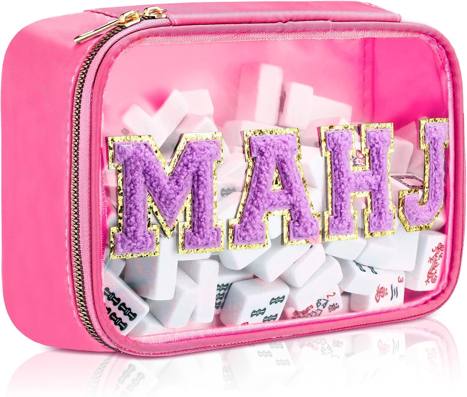 Empty Mahjong Card Bag American Style PVC Transparent Mahjong Box ...