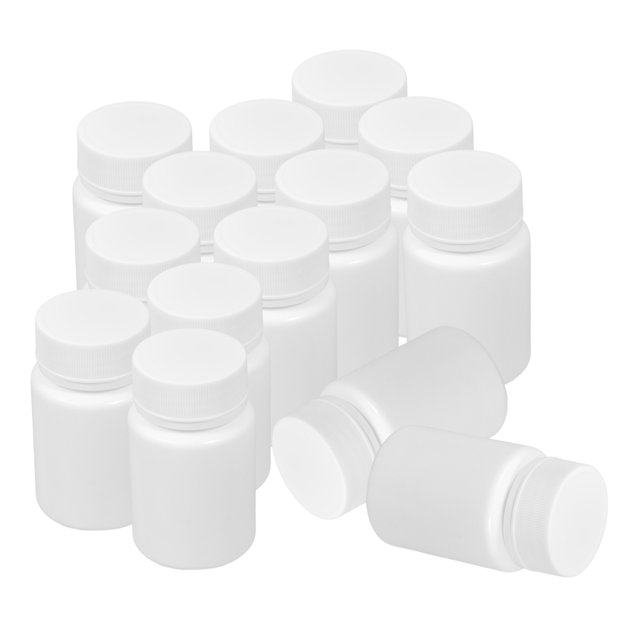 Empty Medicine Pill Bottle 20pcs White Plastic Vials With Screw Cap ...