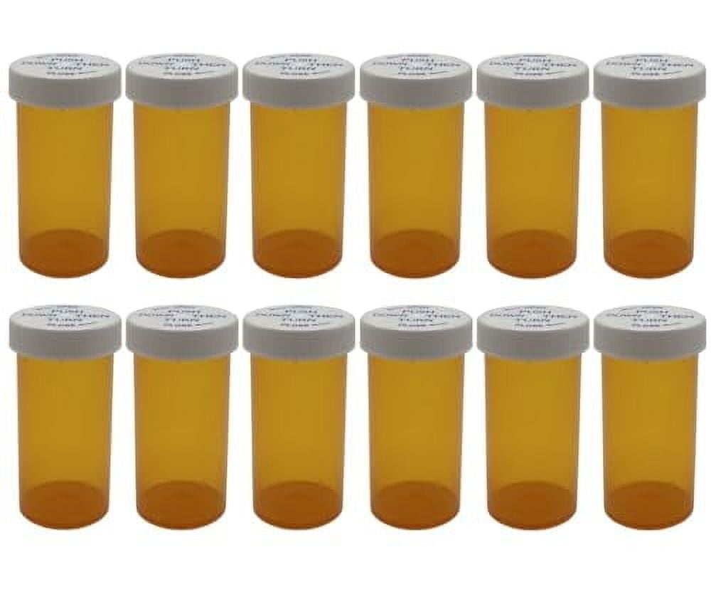 Empty Plastic Medicine Pill Bottles with Child Resistant Caps, 13 Dram ...