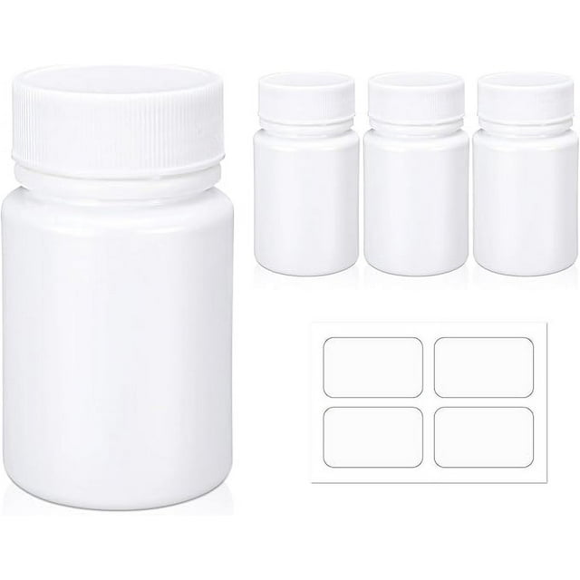 Empty Plastic Pill Bottle Medicine Bottles Reagent Chemical Container with Smooth Screw Lid For ...