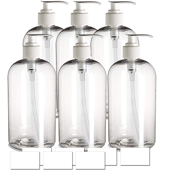 Empty Plastic Pump Bottles (8 oz / 250 ml) Clear 6-pack - Walmart.com
