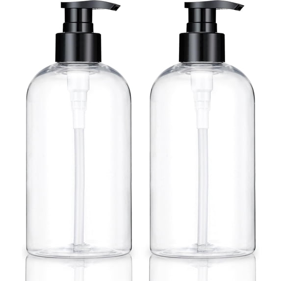 Empty Plastic Pump Bottles Dispenser 2 Pack Clear Refillable Pump ...