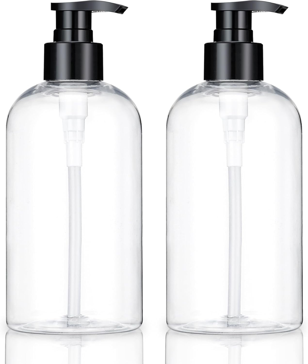 Empty Plastic Pump Bottles Dispenser 2 Pack Clear Refillable Pump ...