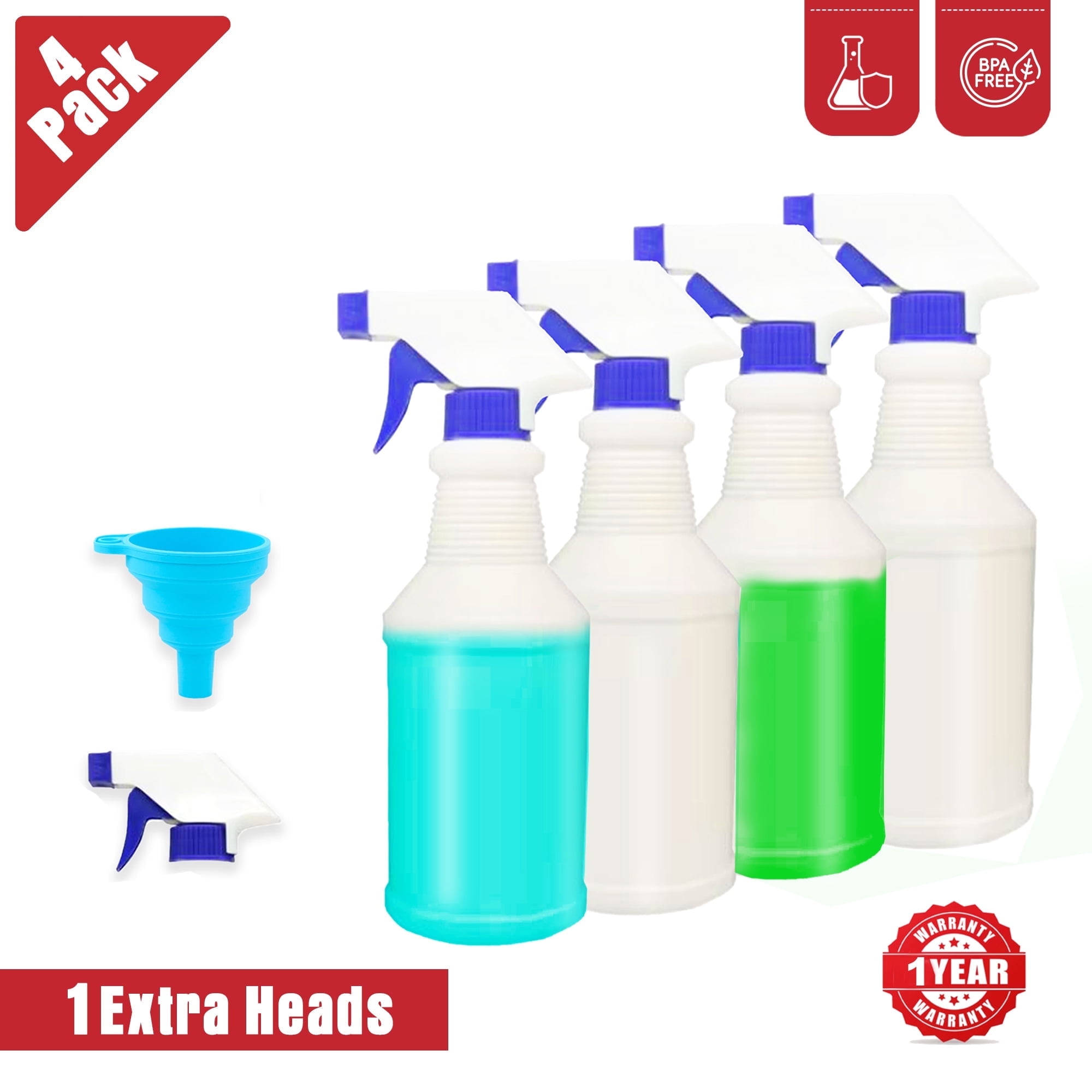 Gimlos 16oz Reusable Plastic Spray Bottle with Adjustable Nozzle for ...