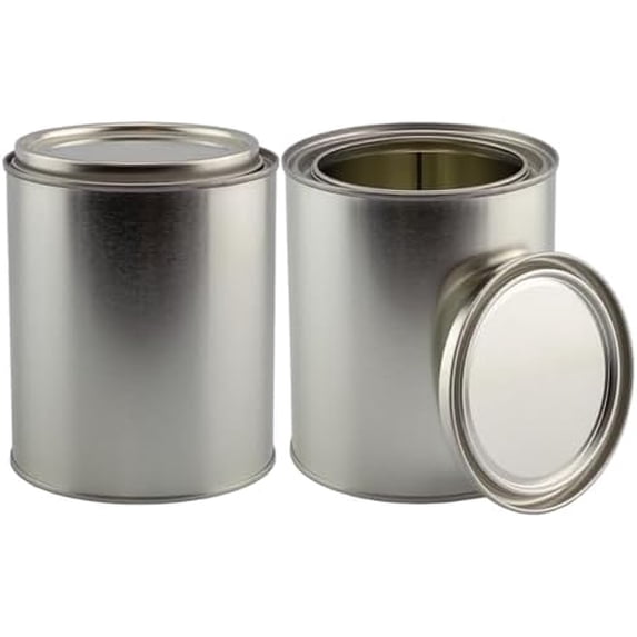 Empty Quart Paint Cans with Lids (2 Pack); Unlined Metal Paint Cans ...
