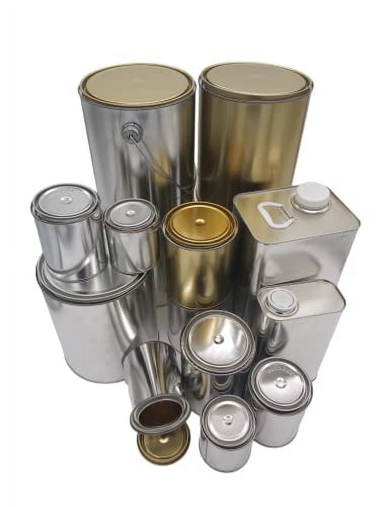 Empty Quart Size Lined Metal Paint Can with Lids, 16 Fl Oz Capacity ...
