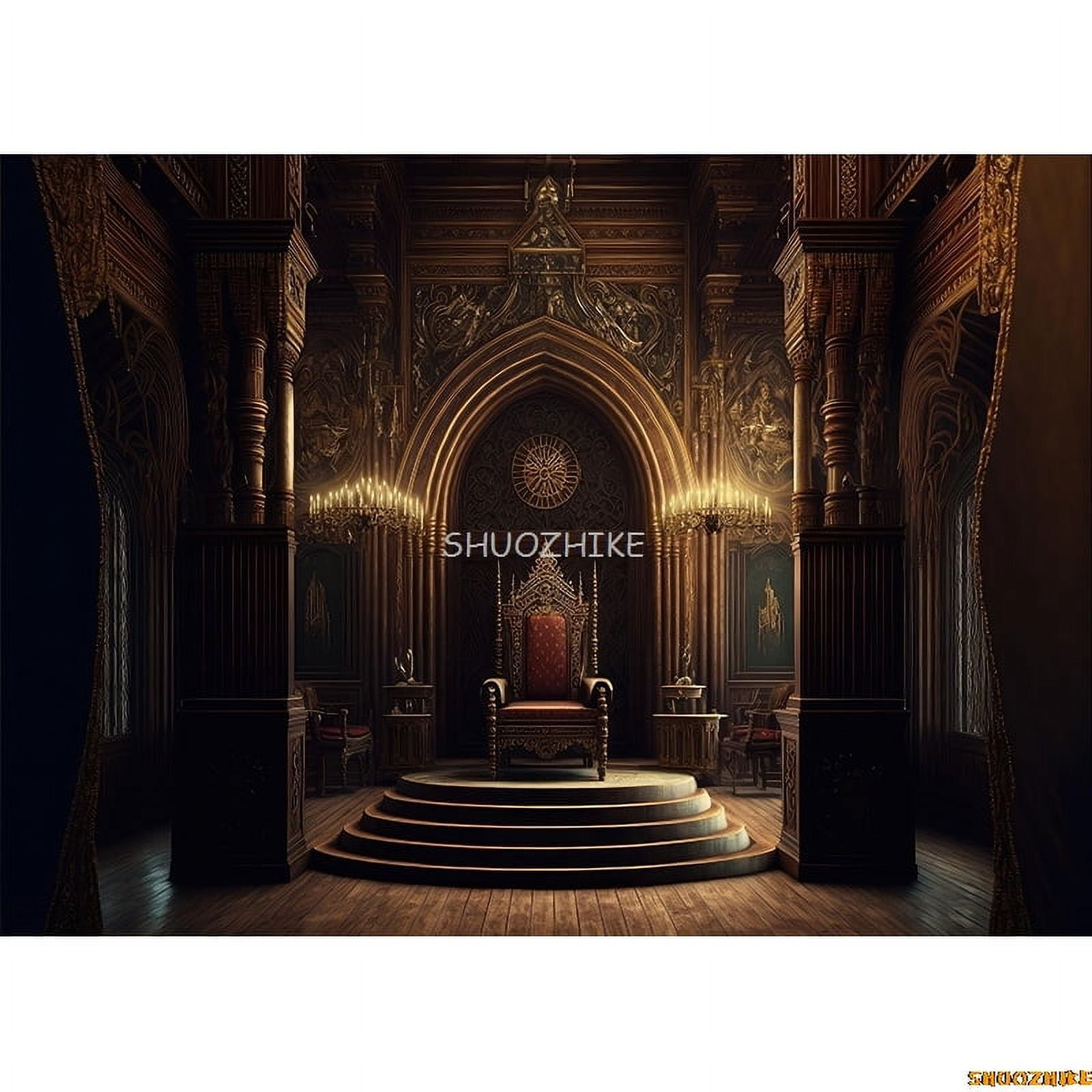 Empty Room Archway Gold Heav Gates Photography Backdrops Props Castle ...