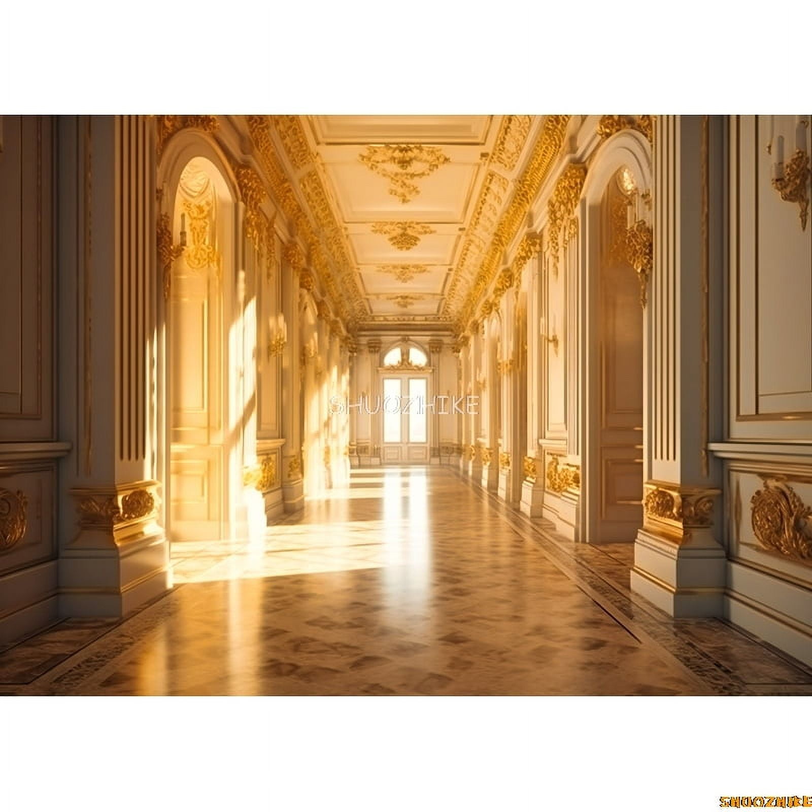 Empty Room Archway Gold Heav Gates Photography Backdrops Props Castle ...