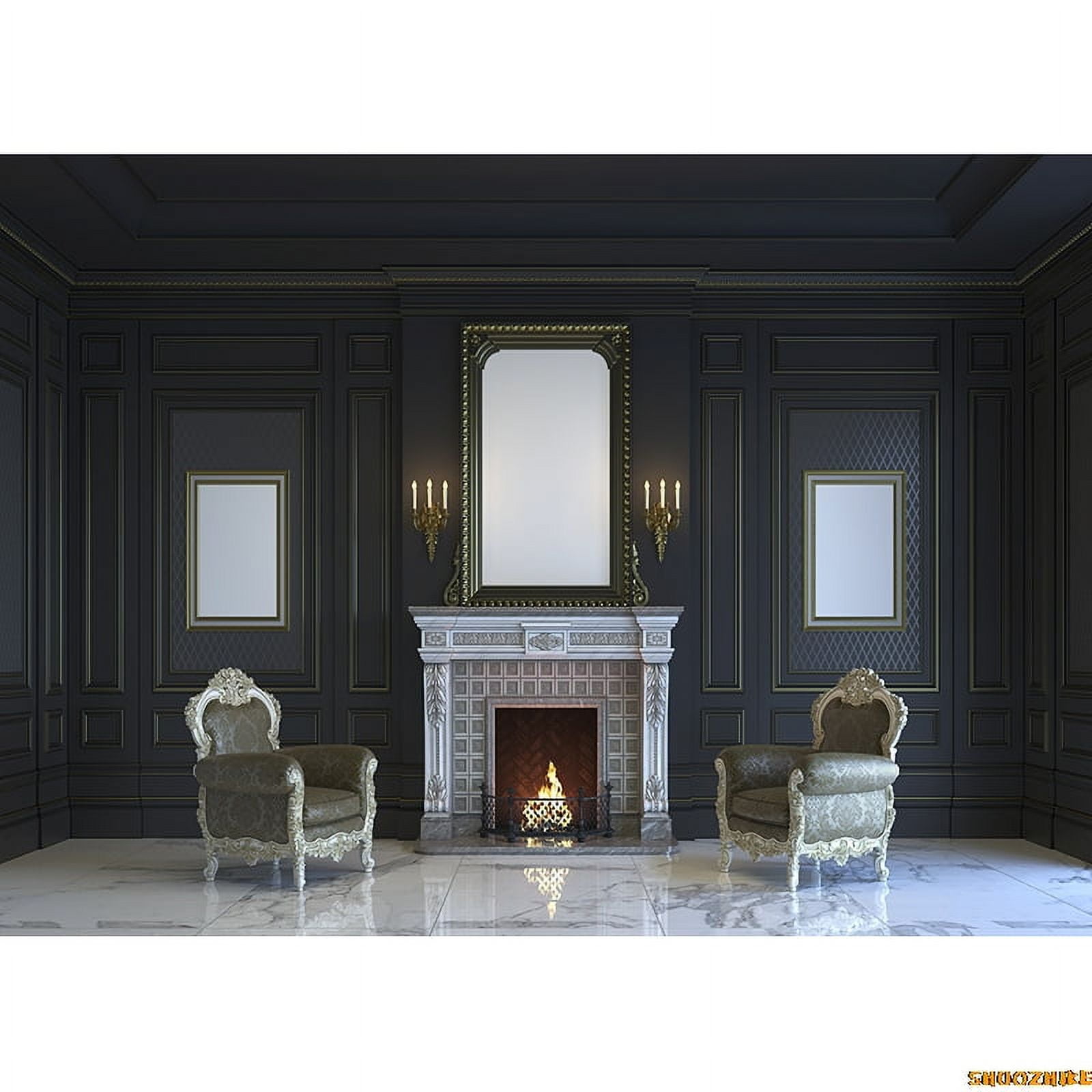 Empty Room Classic Interior Wall With Mouldings Photography Backdrops ...
