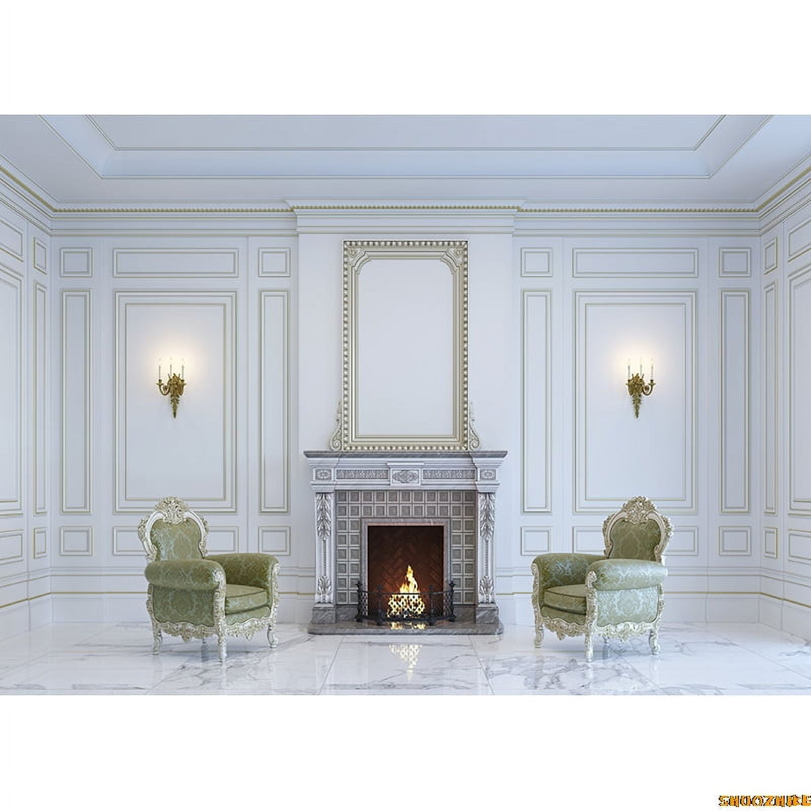 Empty Room Classic Interior Wall With Mouldings Photography Backdrops ...