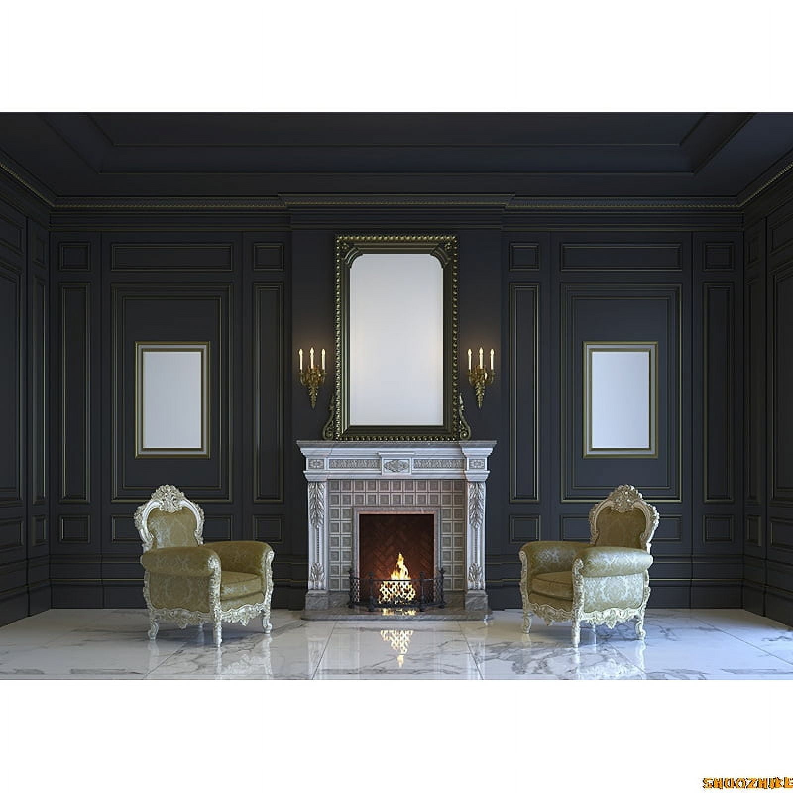 Empty Room Classic Interior Wall With Mouldings Photography Backdrops ...
