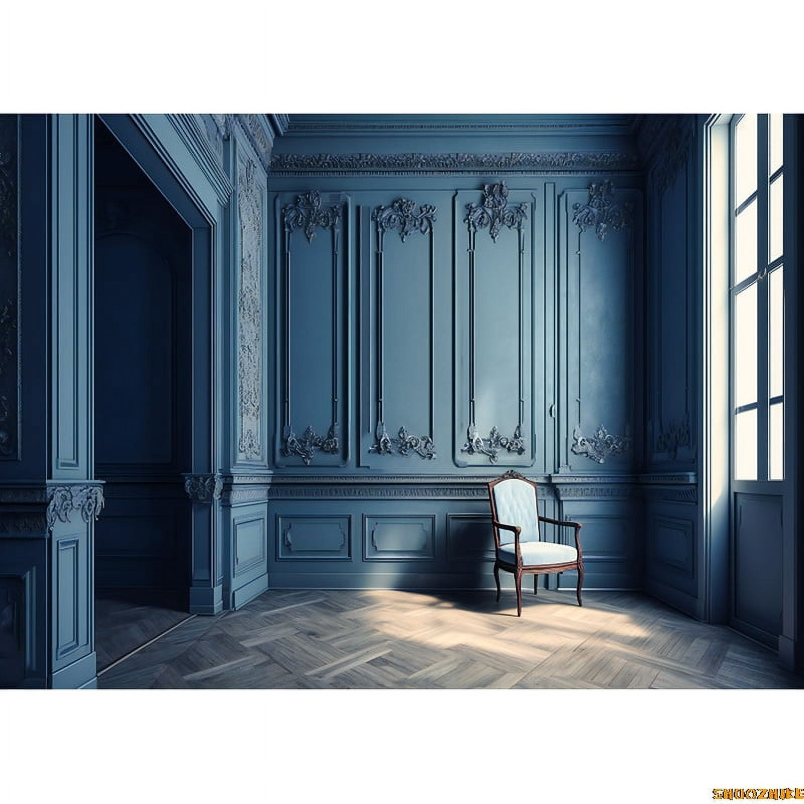 Empty Room Classic Interior Wall With Ornated Mouldings Photography ...