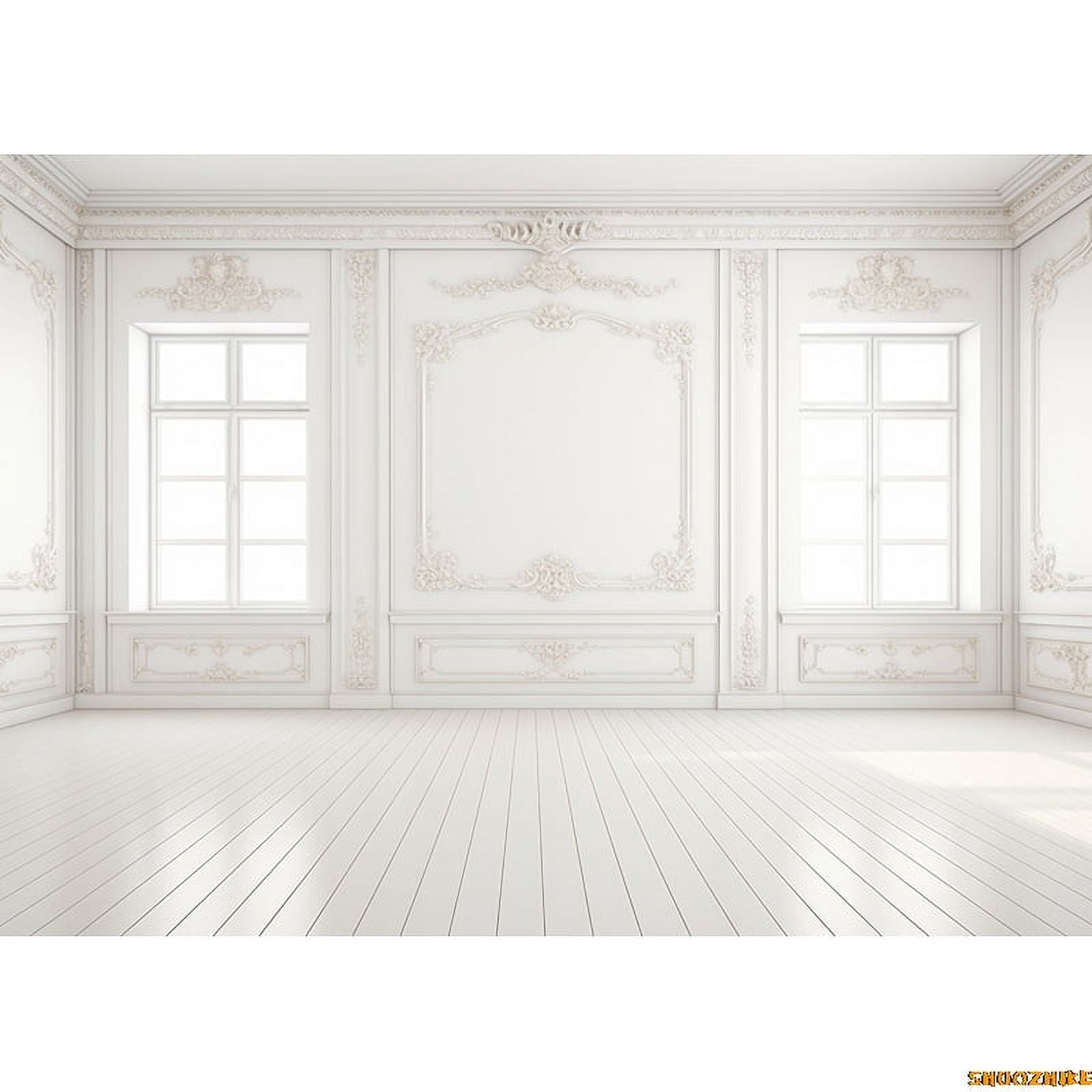Empty Room Classic Interior Wall With Ornated Mouldings Photography ...