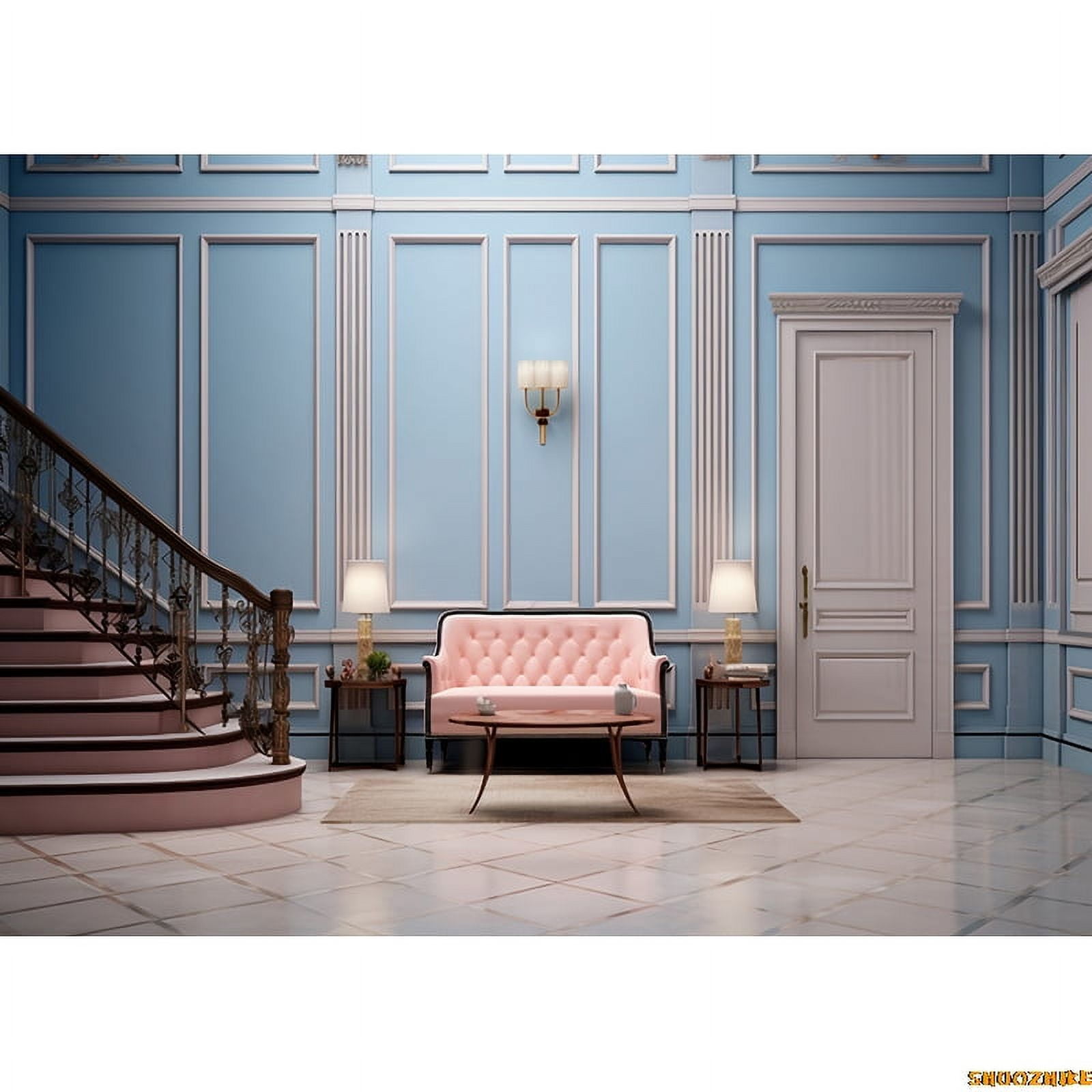 Empty Room Corridor Wedding Stage Red Light Photography Backdrops Props ...