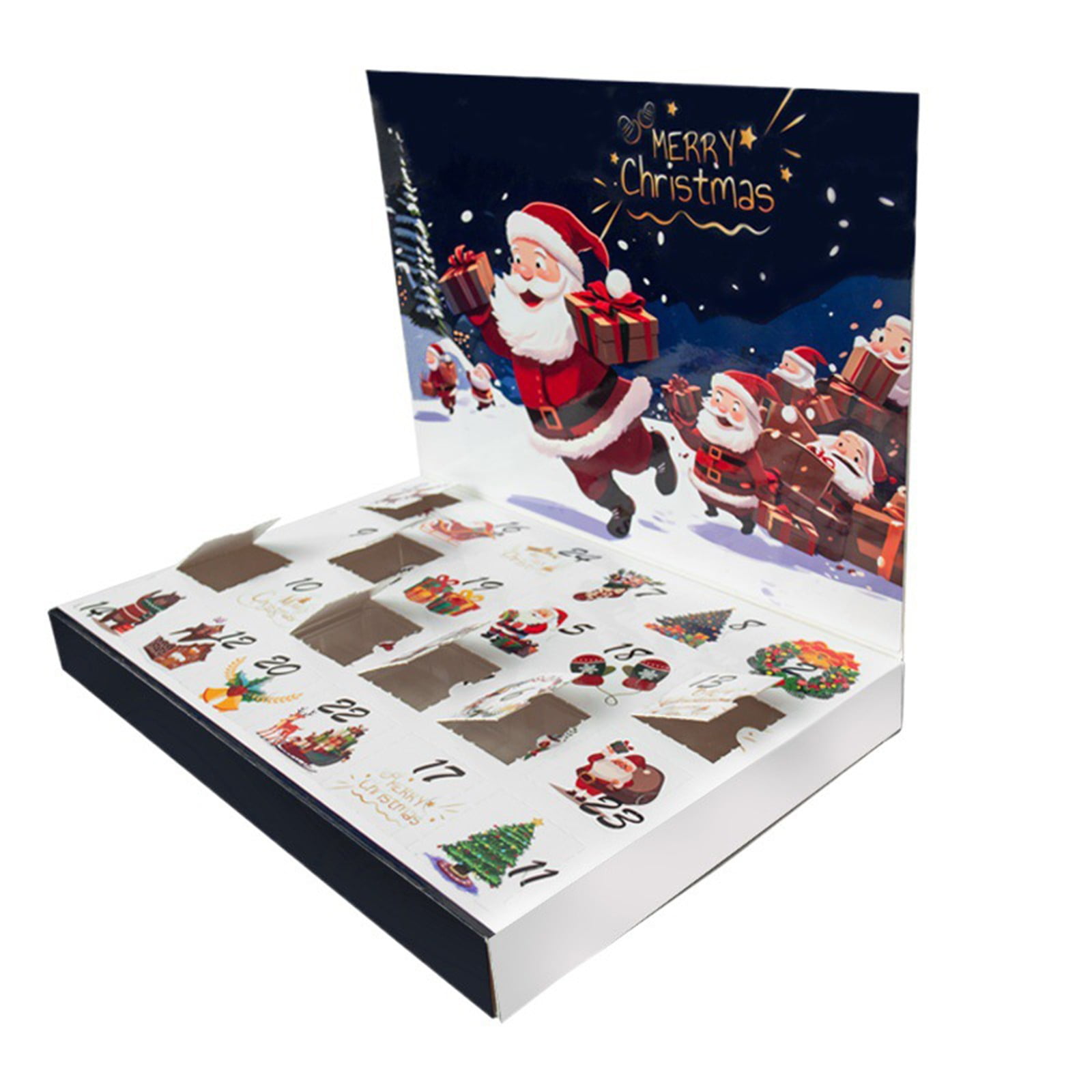Empty Snowflake Advent Calendar Box, Christmas Countdown Display Case ...
