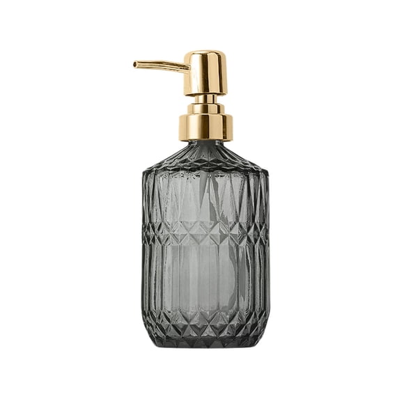 Empty Spray Bottles, Refillable Ribbed Glass Pump-Style Soap Dispenser ...