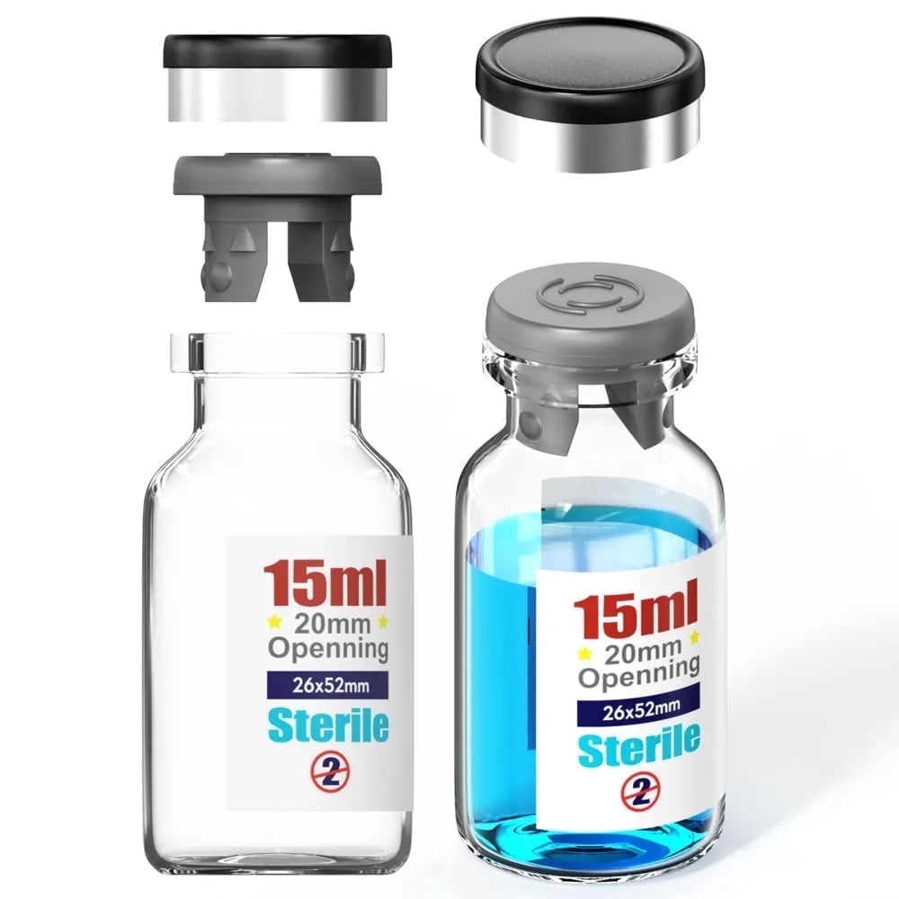 Empty Sterile Vial with Separately Butyl Rubber Stopper and Flip Top ...