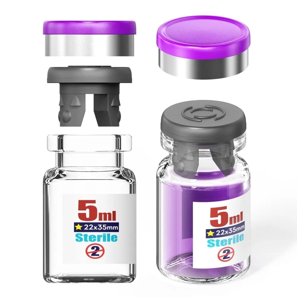 Empty Sterile Vial with Separately Butyl Rubber Stopper and Flip Top Closure,Removable,After ...