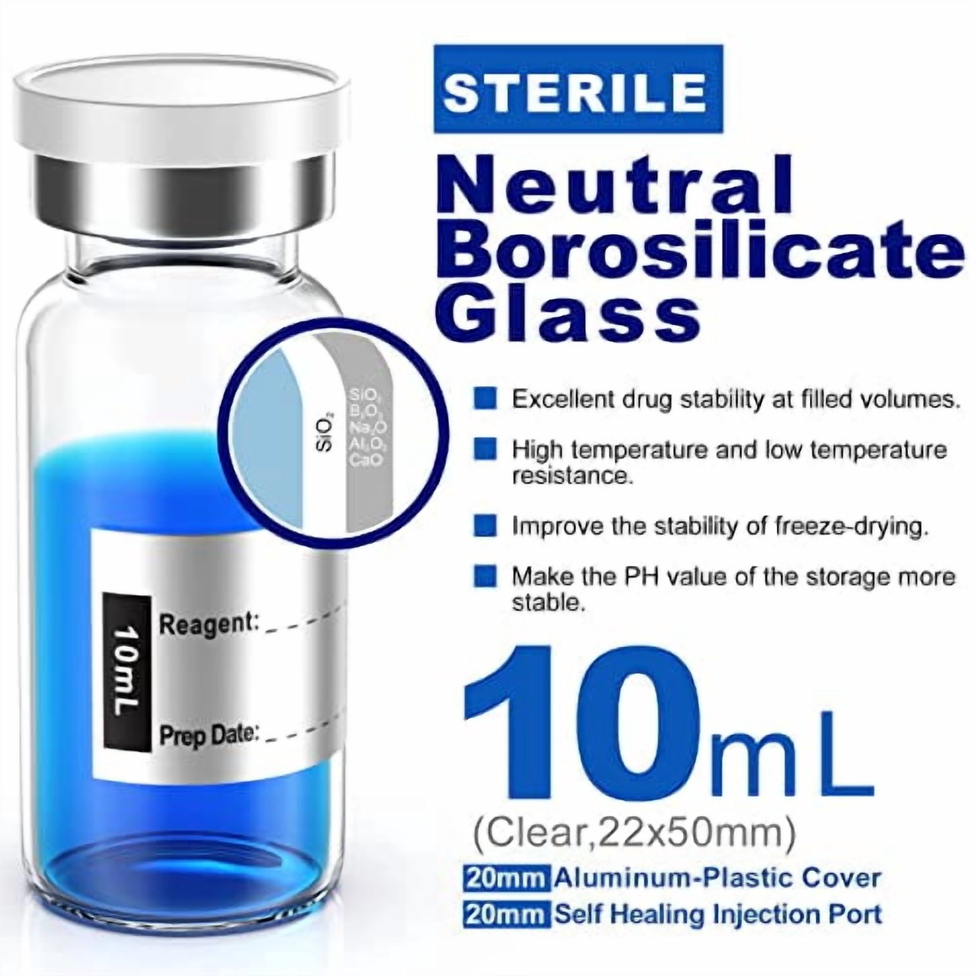 Empty Sterile Vial with Separately Butyl Rubber Stopper and Flip Top ...