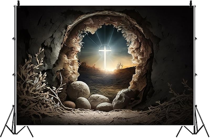 Empty Tomb Crucifix Backdrop for Photography Easter Jesus Christ Photo ...