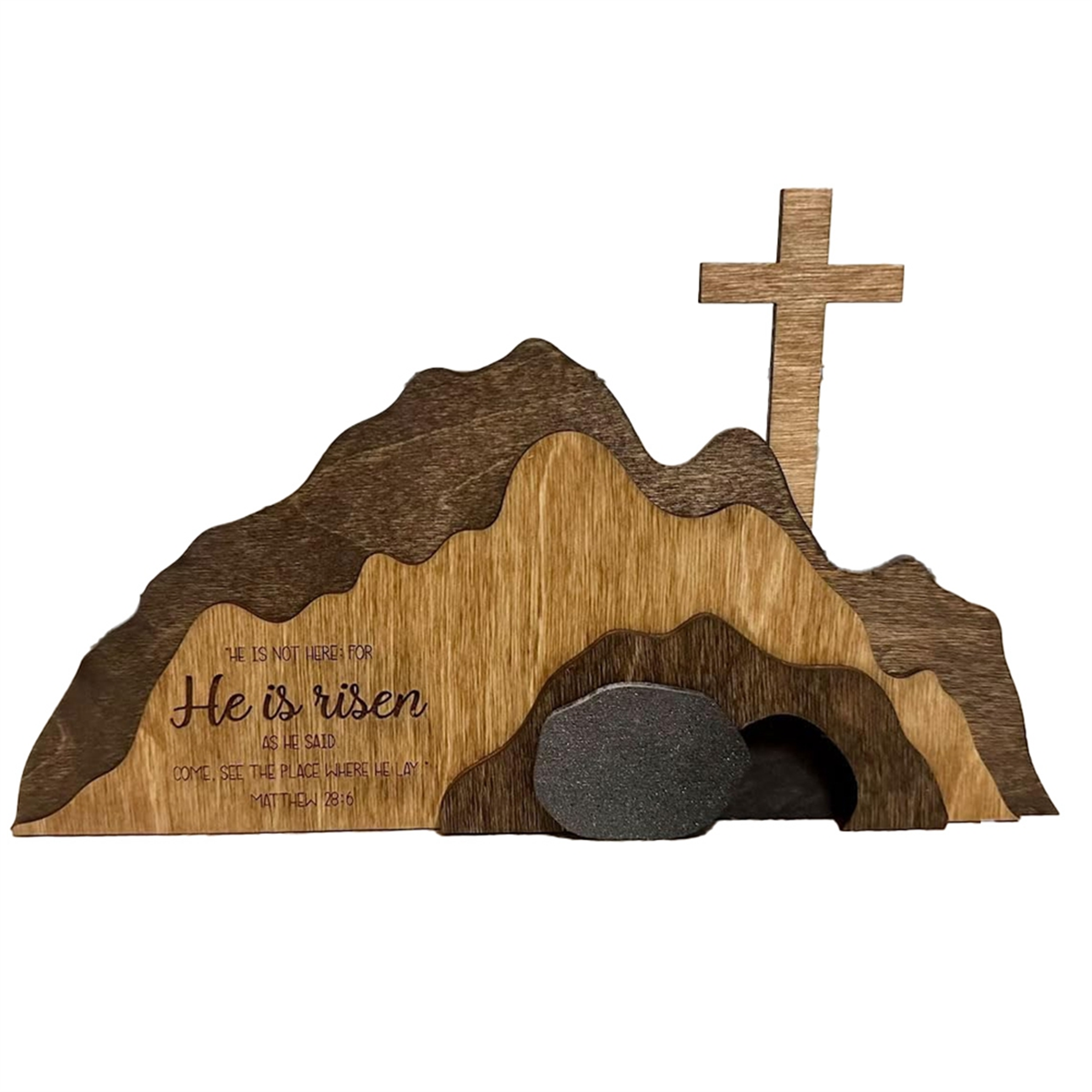 Empty Tomb Easter Decor Resurrection Scene and Crosses Wooden ...