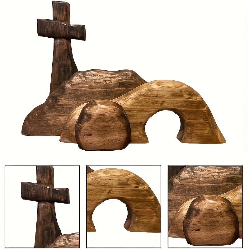 The Empty Tomb Easter Scene and Cross Decoration, Jesus Tomb Easter ...