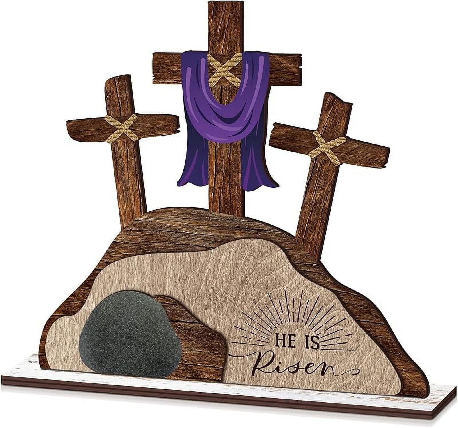 Empty Tomb Easter Scene and Cross Decoration He Is Risen Decor ...