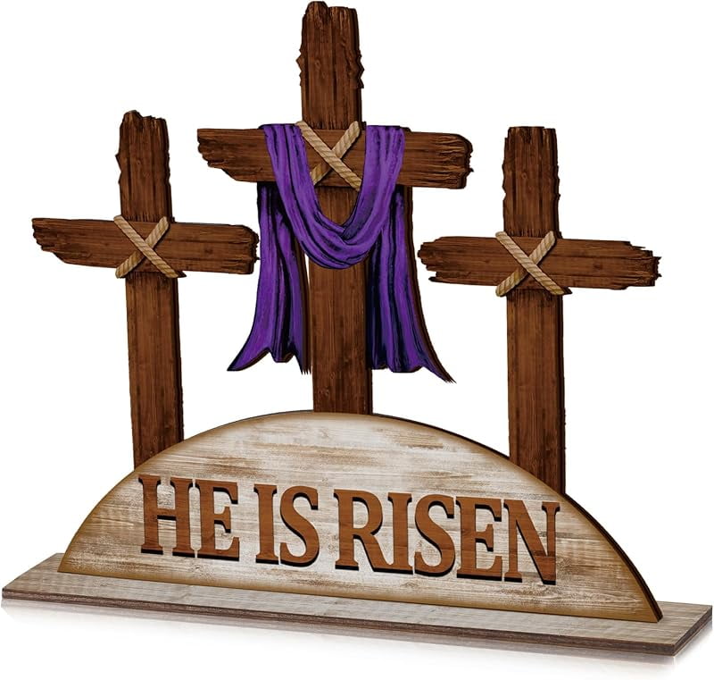 Empty Tomb Easter Scene and Cross Decoration He Is Risen Decor ...