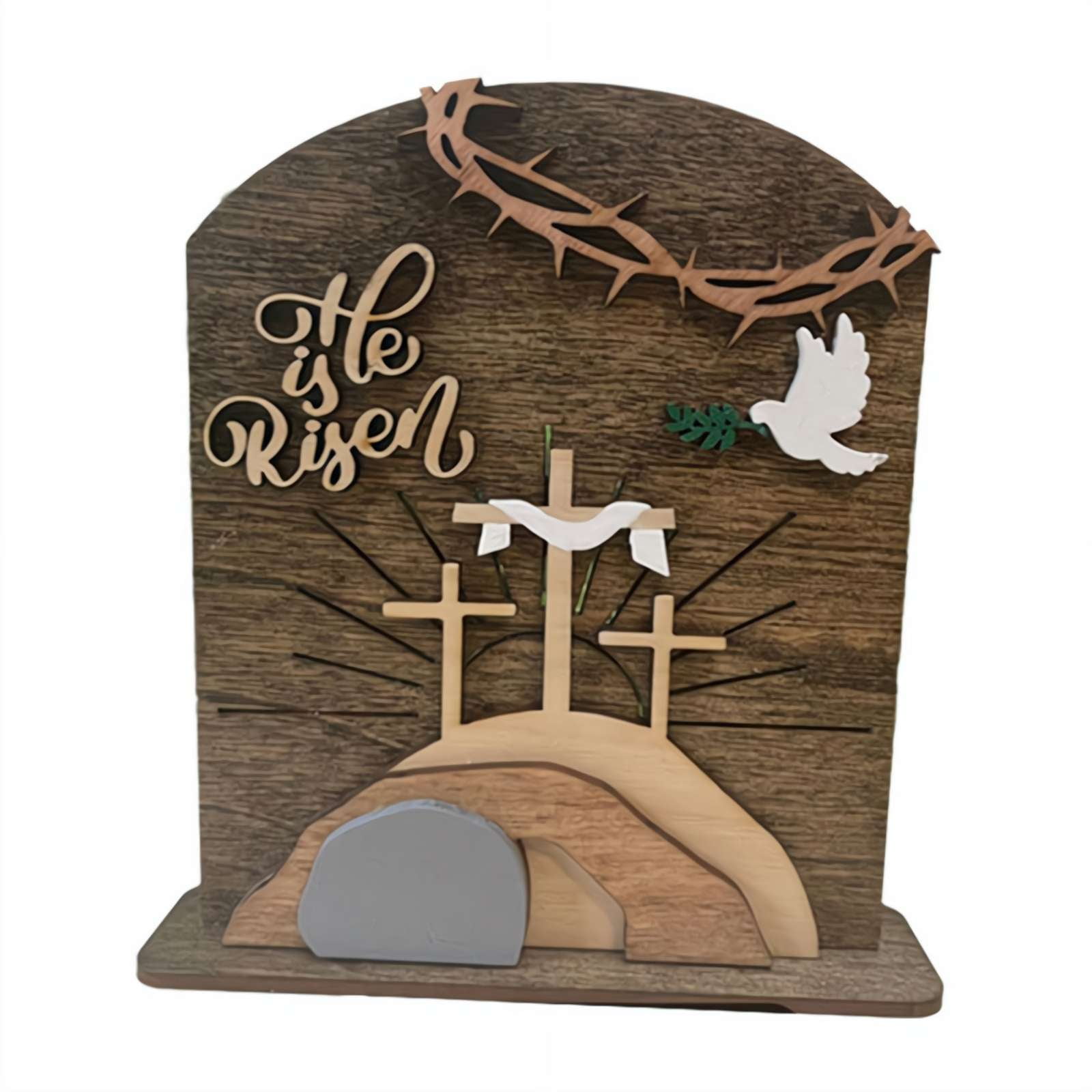 Empty Tomb Easter Scene and Cross Decoration, Tomb Easter Tray Set ...