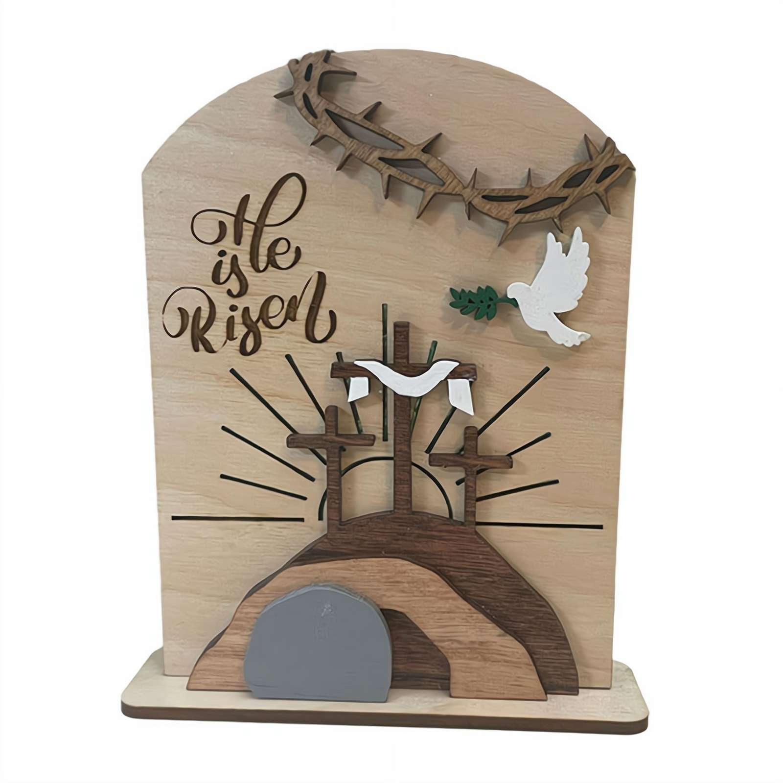Empty Tomb Easter Scene and Cross Decoration, Tomb Easter Tray Set ...