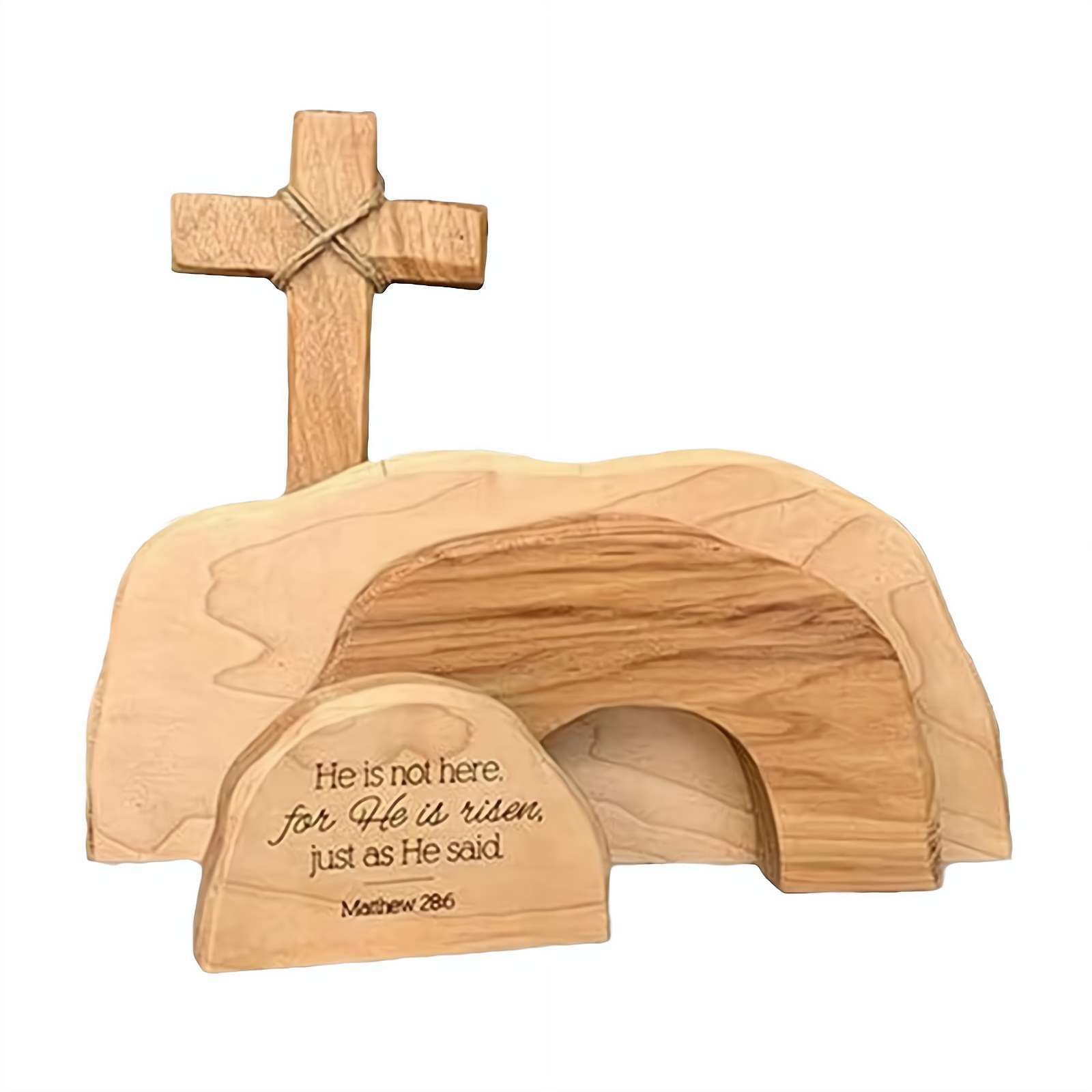 Empty Tomb Easter Scene and Cross Decoration, Wood Easter Resurrection ...