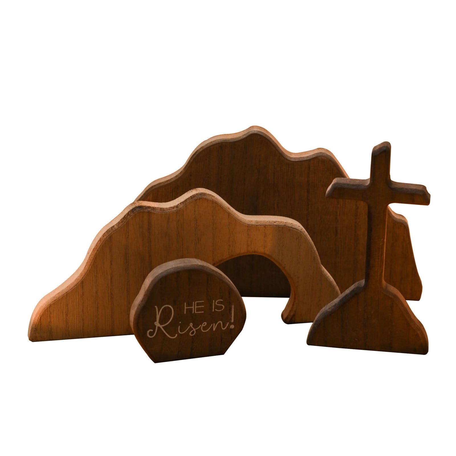 Empty Tomb Easter Scene and Cross Decoration, Wood Easter Resurrection ...