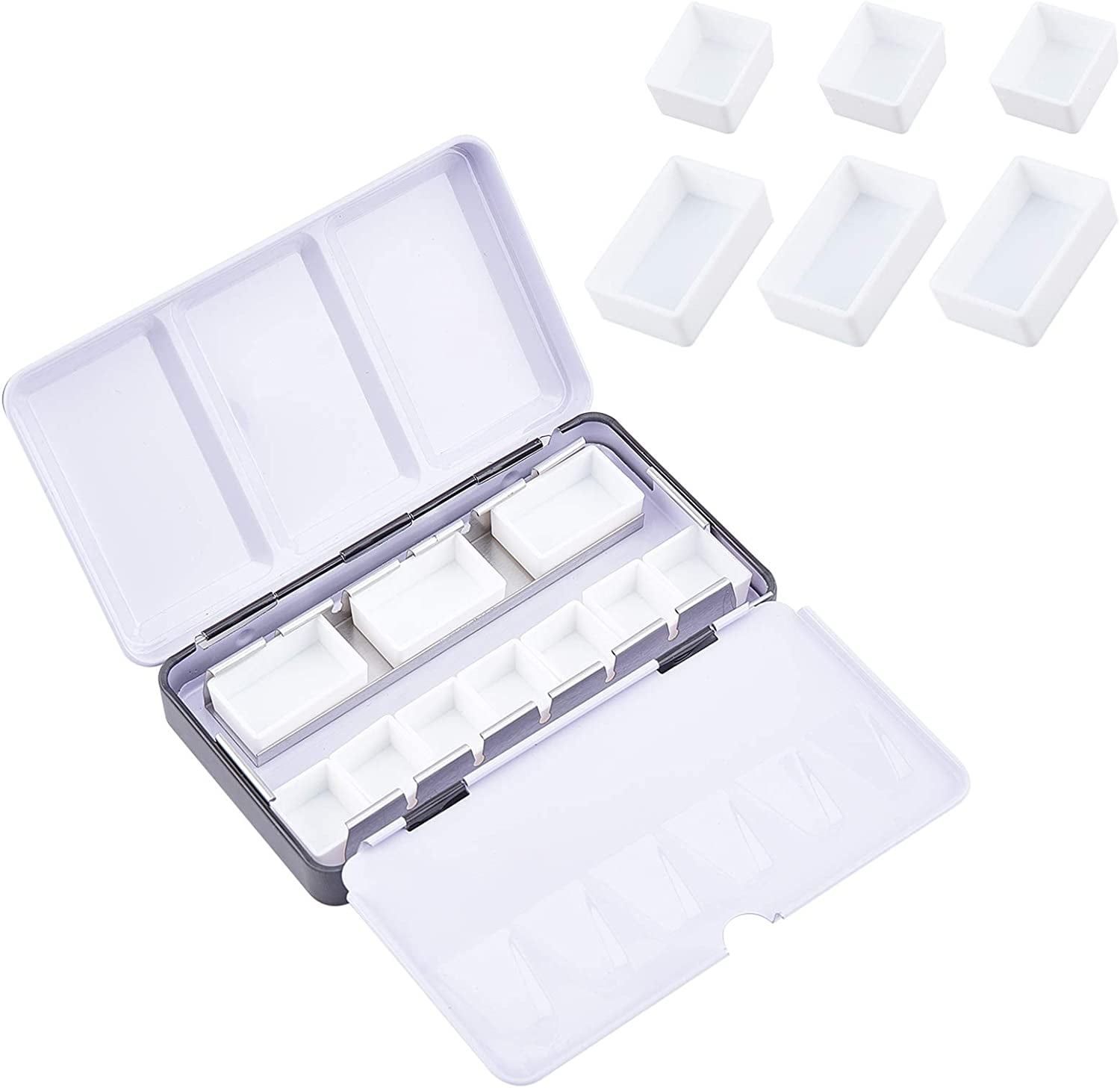 Empty Watercolor Tins Box with 12pcs Half Pans 8pcs Full Pans ...