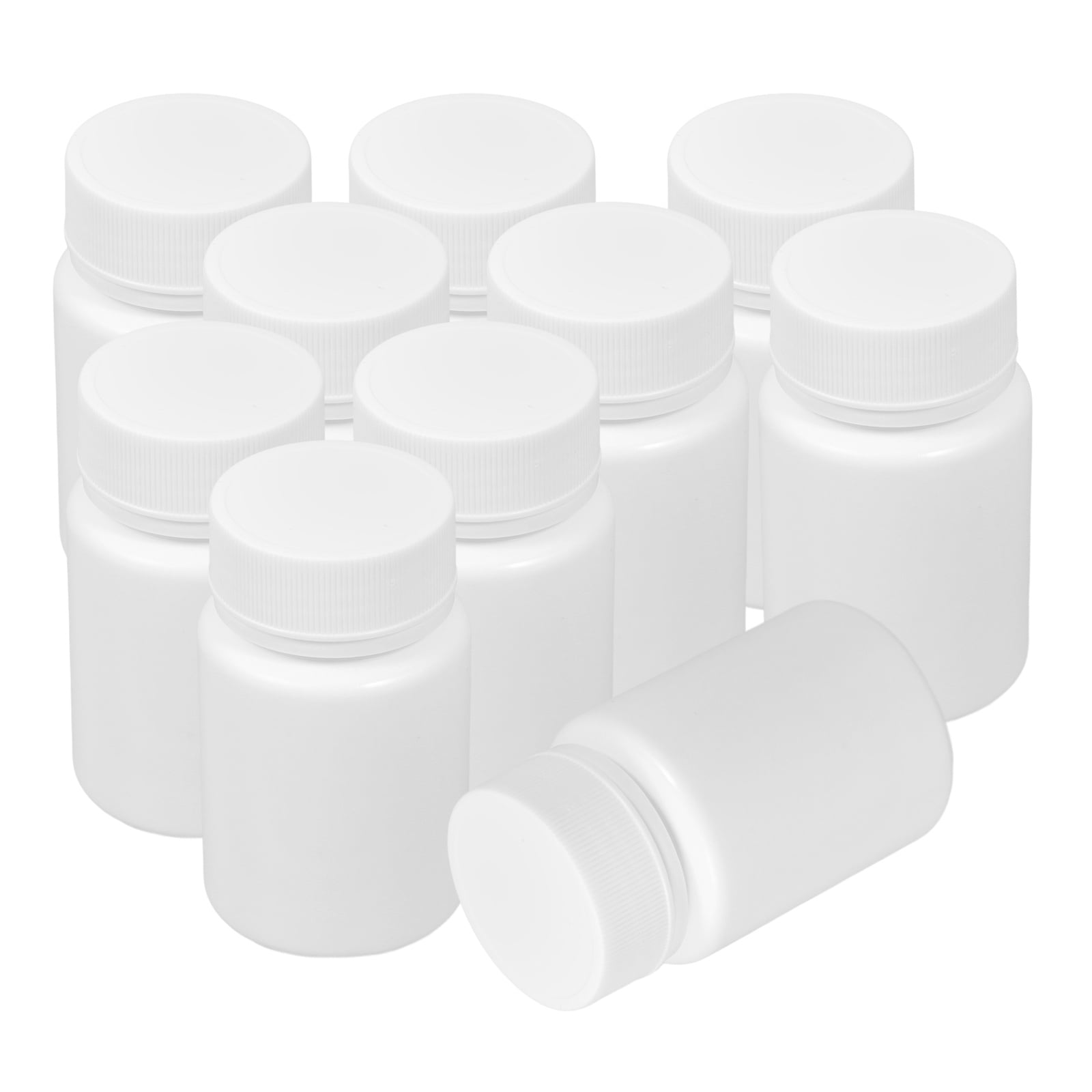 20pcs 50ml White Plastic Pill Bottles Empty Medicine Storage Containers ...