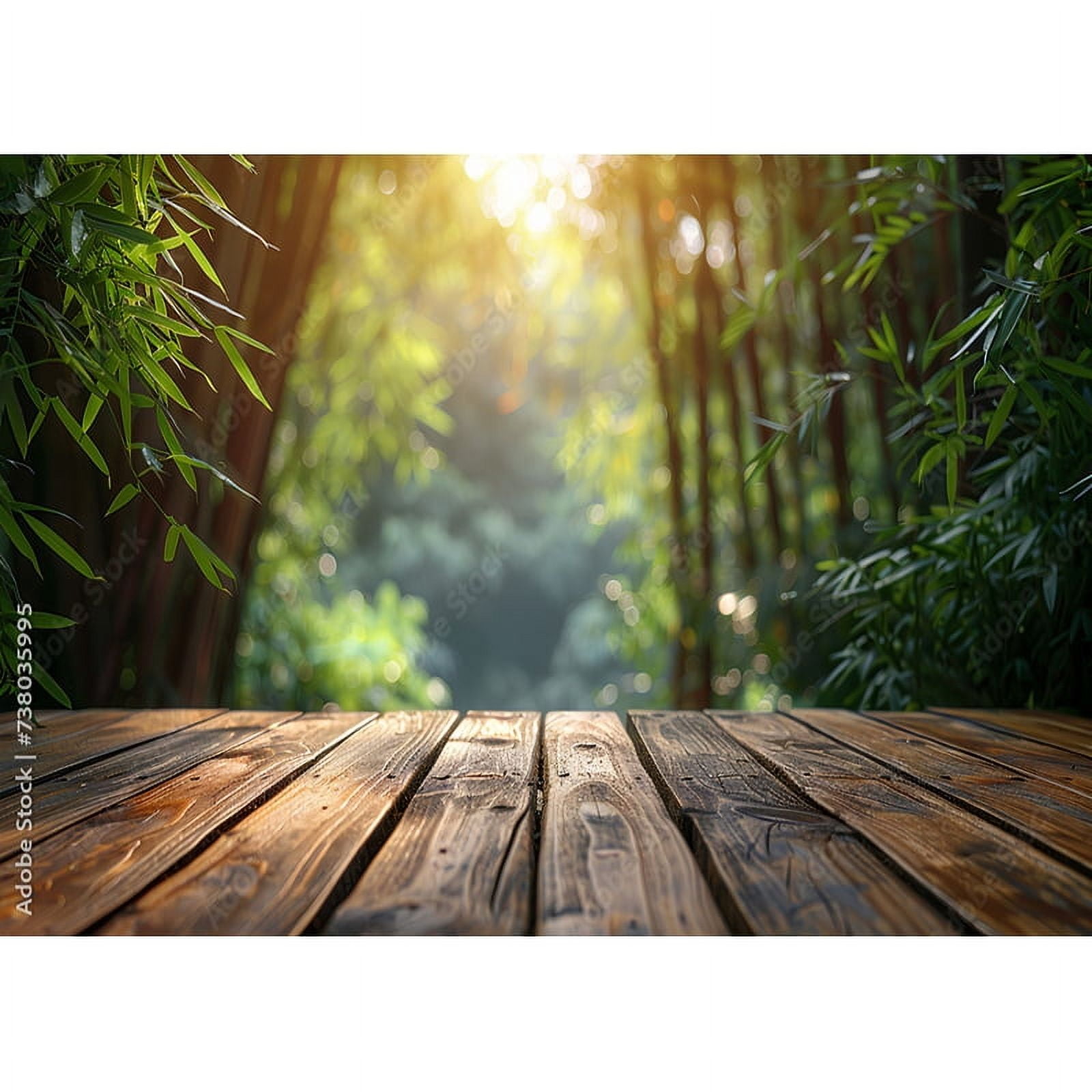 Empty Wood Flooring On Gre Forest Photography Backdrops Props Morning ...