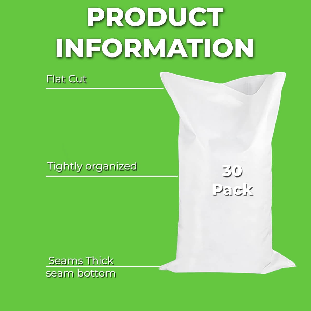 Empty Woven Polypropylene Sandbags (14” x 26”) for Flood Defense Size ...