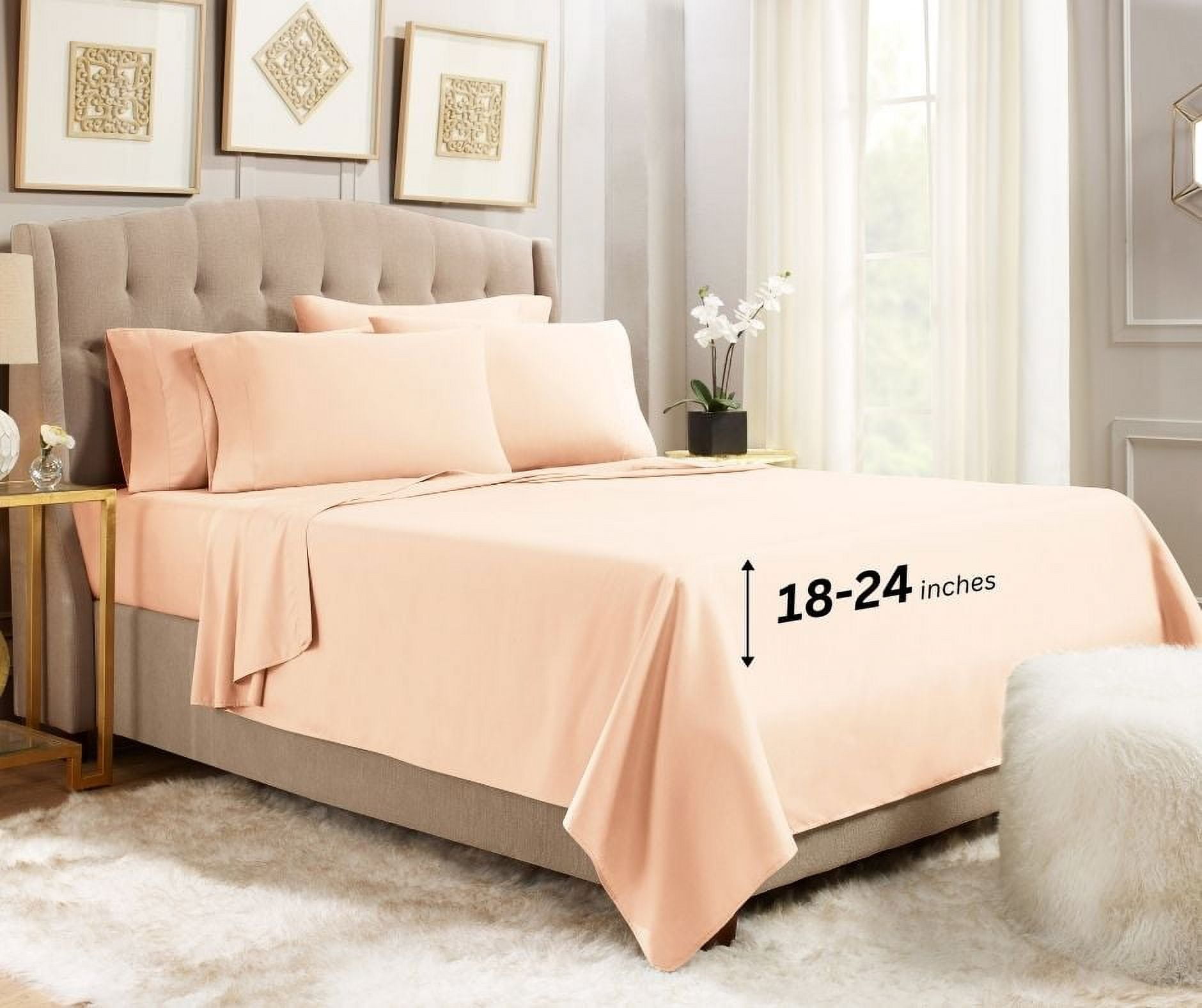 Empyrean Bedding 18"-24" Extra Deep Pocket Sheets Set - Ultra Soft ...