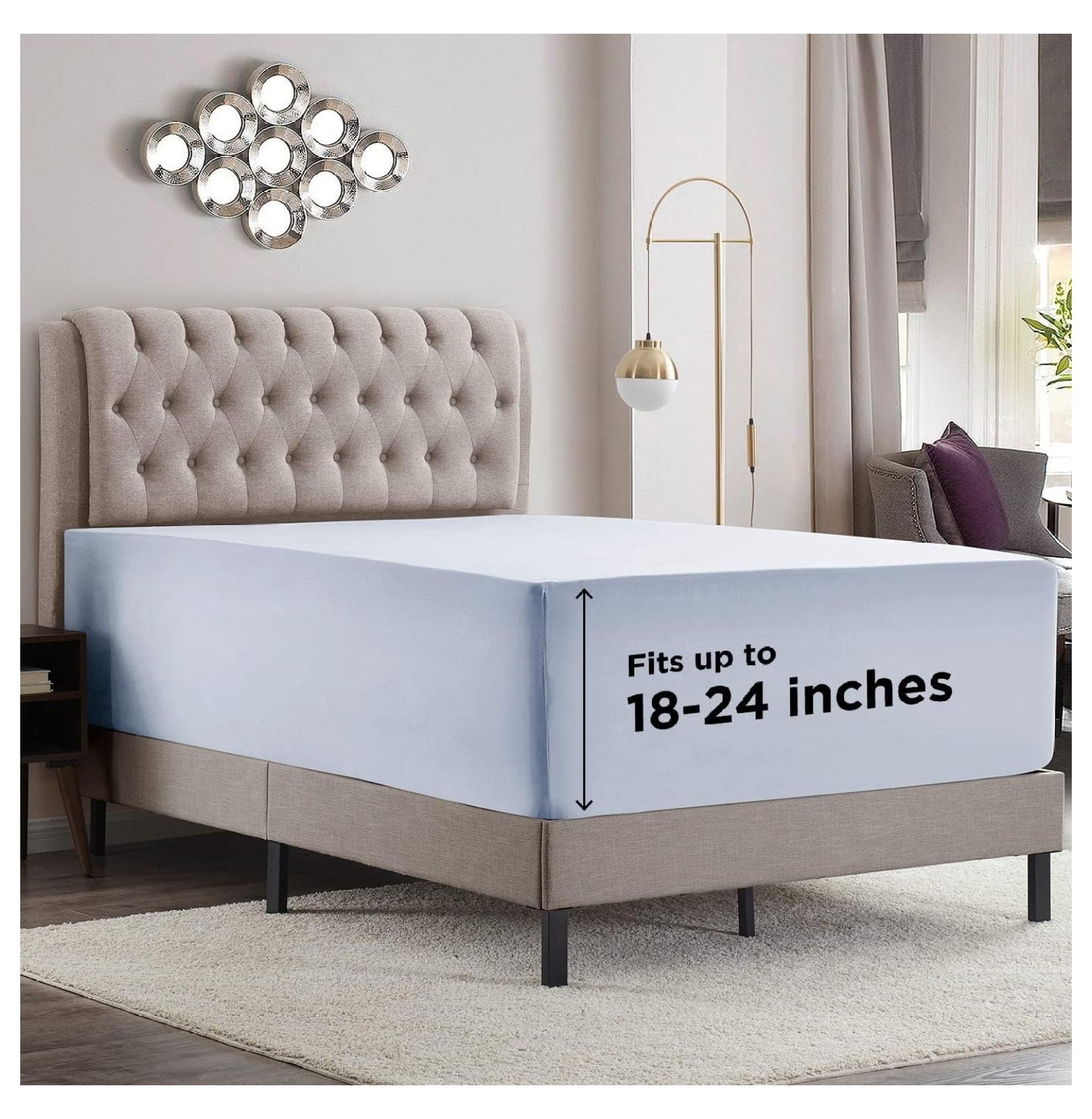 Empyrean Extra Deep Full Size Fitted Sheet with Deep Pocket, Soft ...