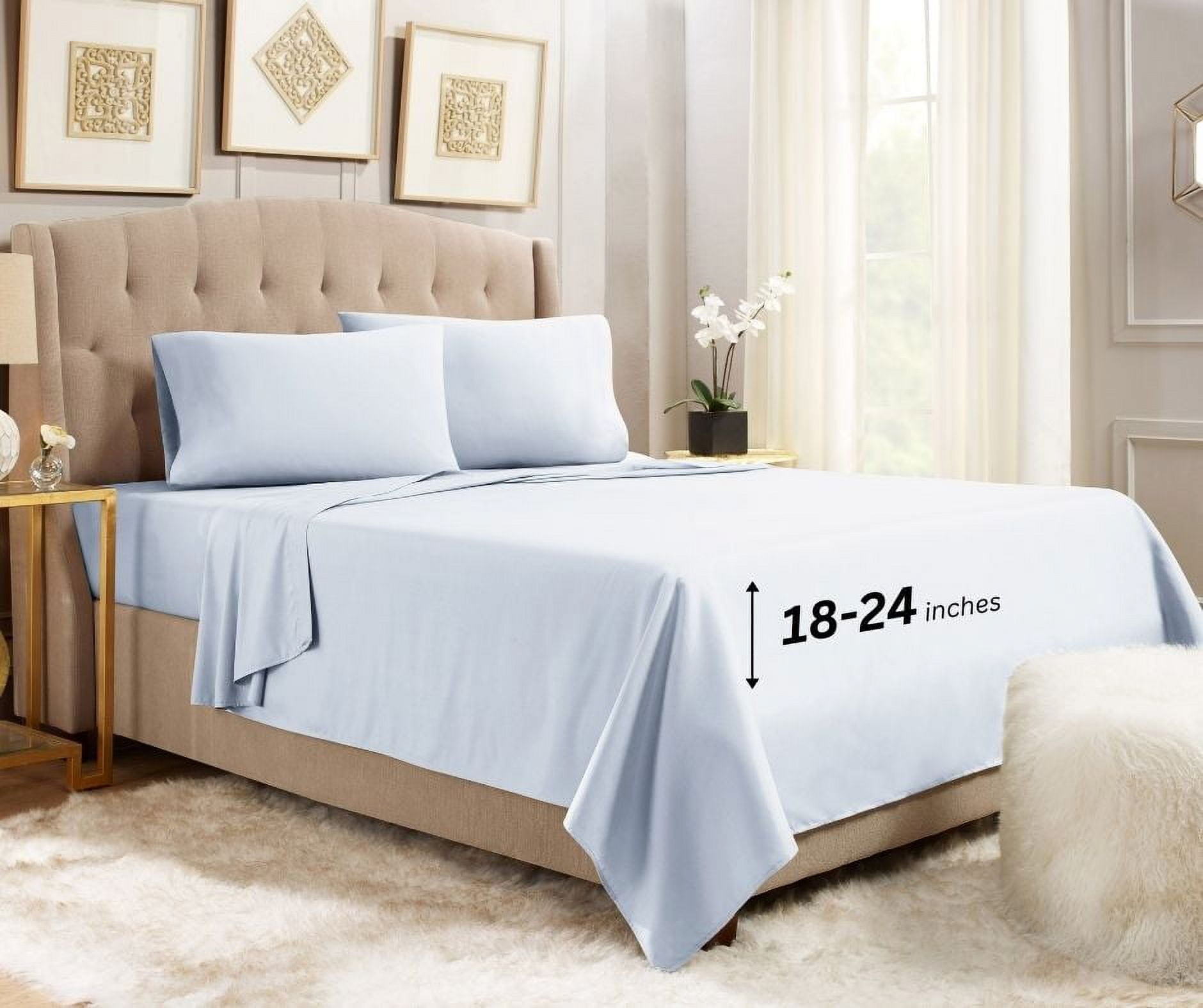 Empyrean Bedding 18"-24" Extra Deep Pocket Sheets Set - Ultra Soft ...
