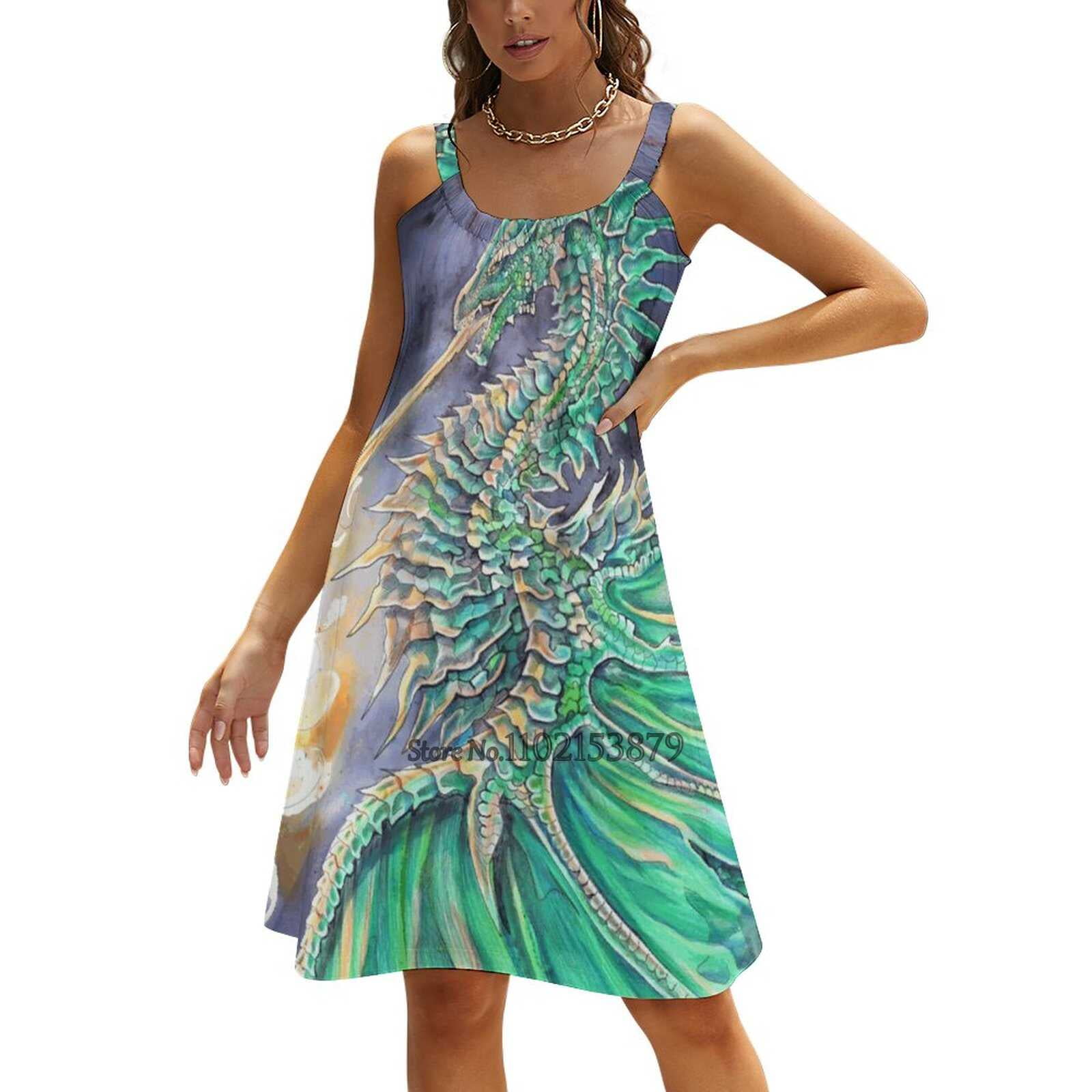 Emrald Dragon Back Lacing Backless Dress Square Neck Dress Sweetheart ...