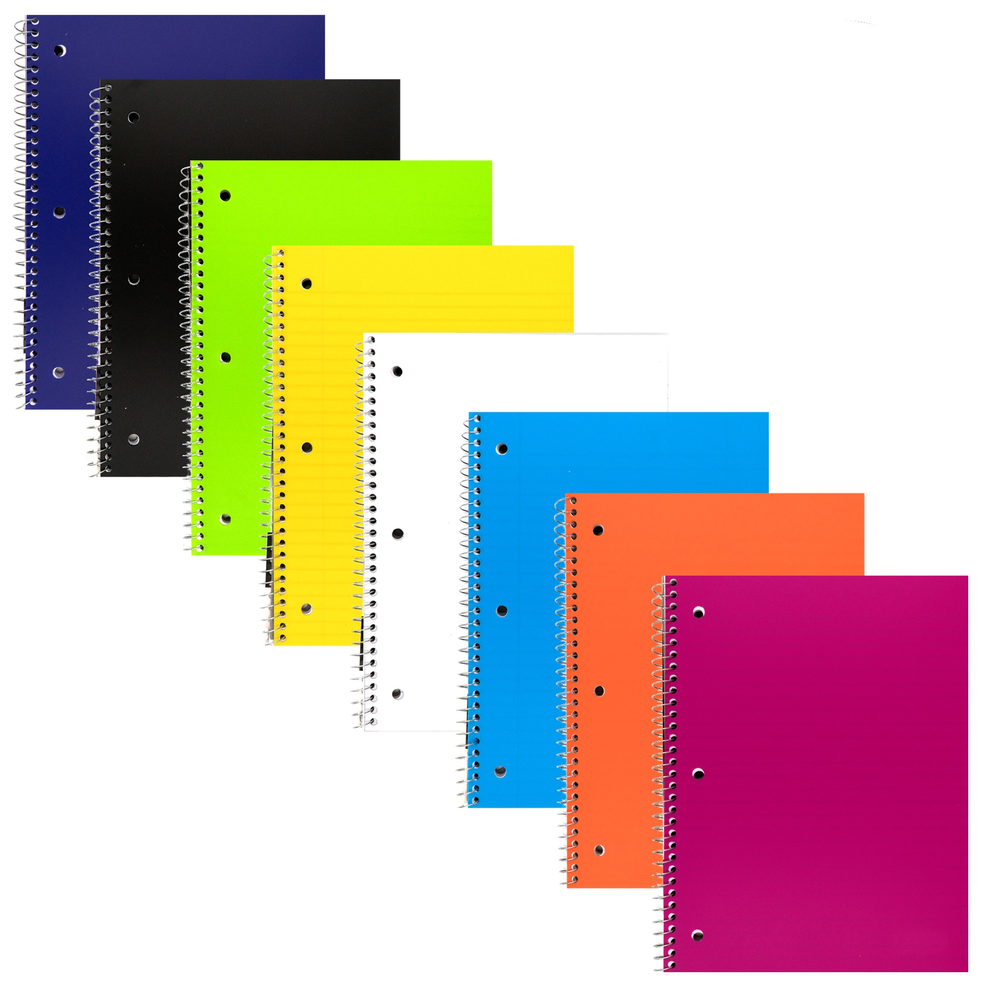 Emraw 1-Subject Poly Cover Spiral Notebook 100 Sheets Wide Ruled Wire ...