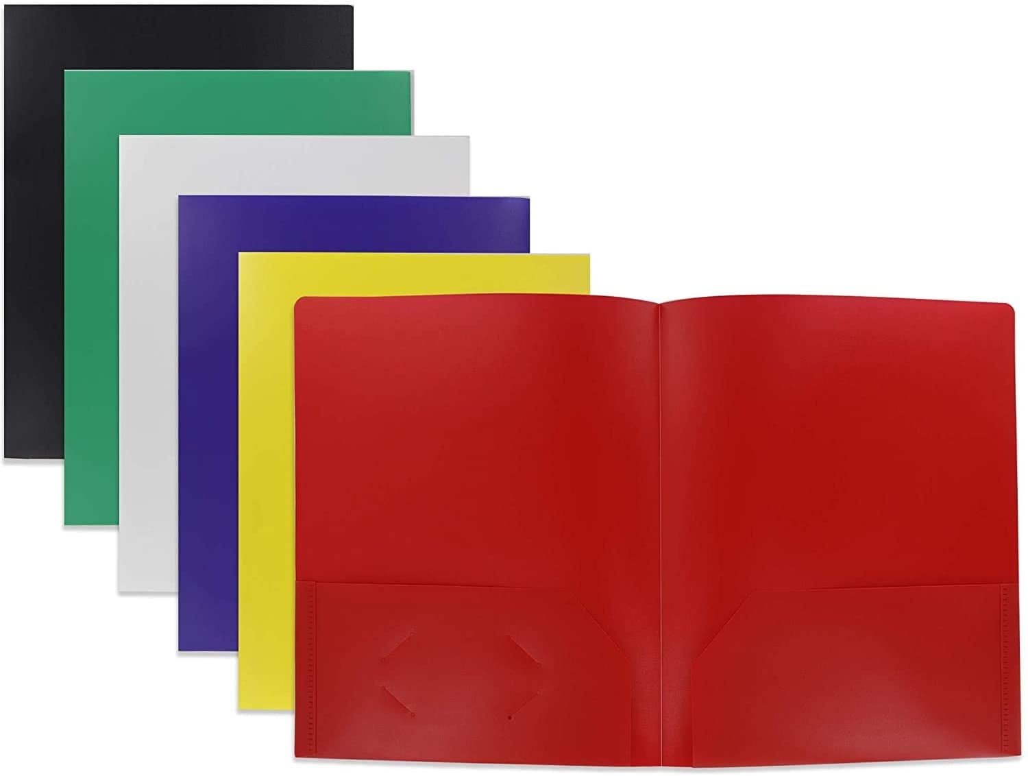 Emraw 2 Pocket Poly Portfolio Two Pockets Folder with 3 Prongs and ...