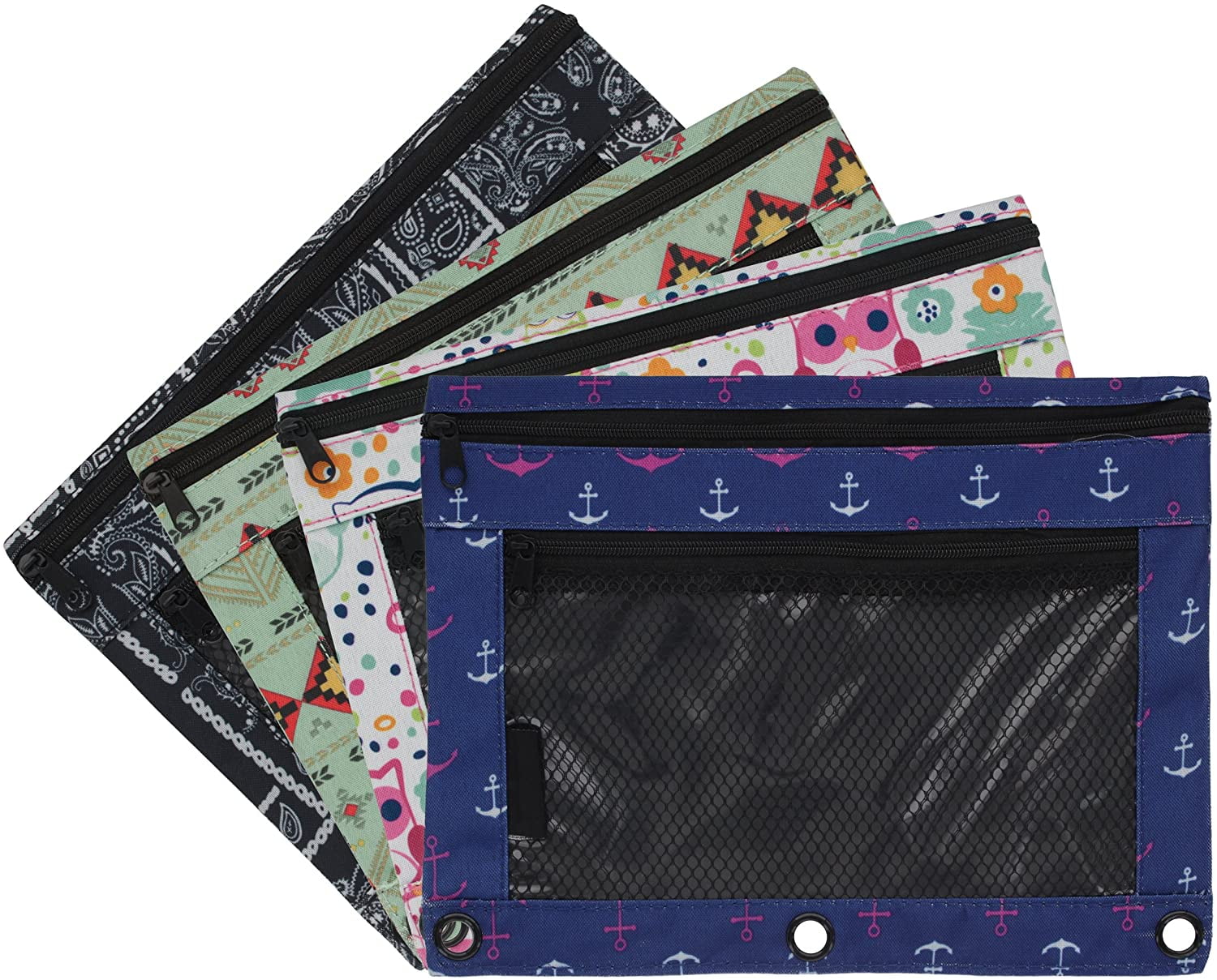 Emraw 2 Random Pack Double Pocket Zippered Trendsetters Pencil Pouches ...