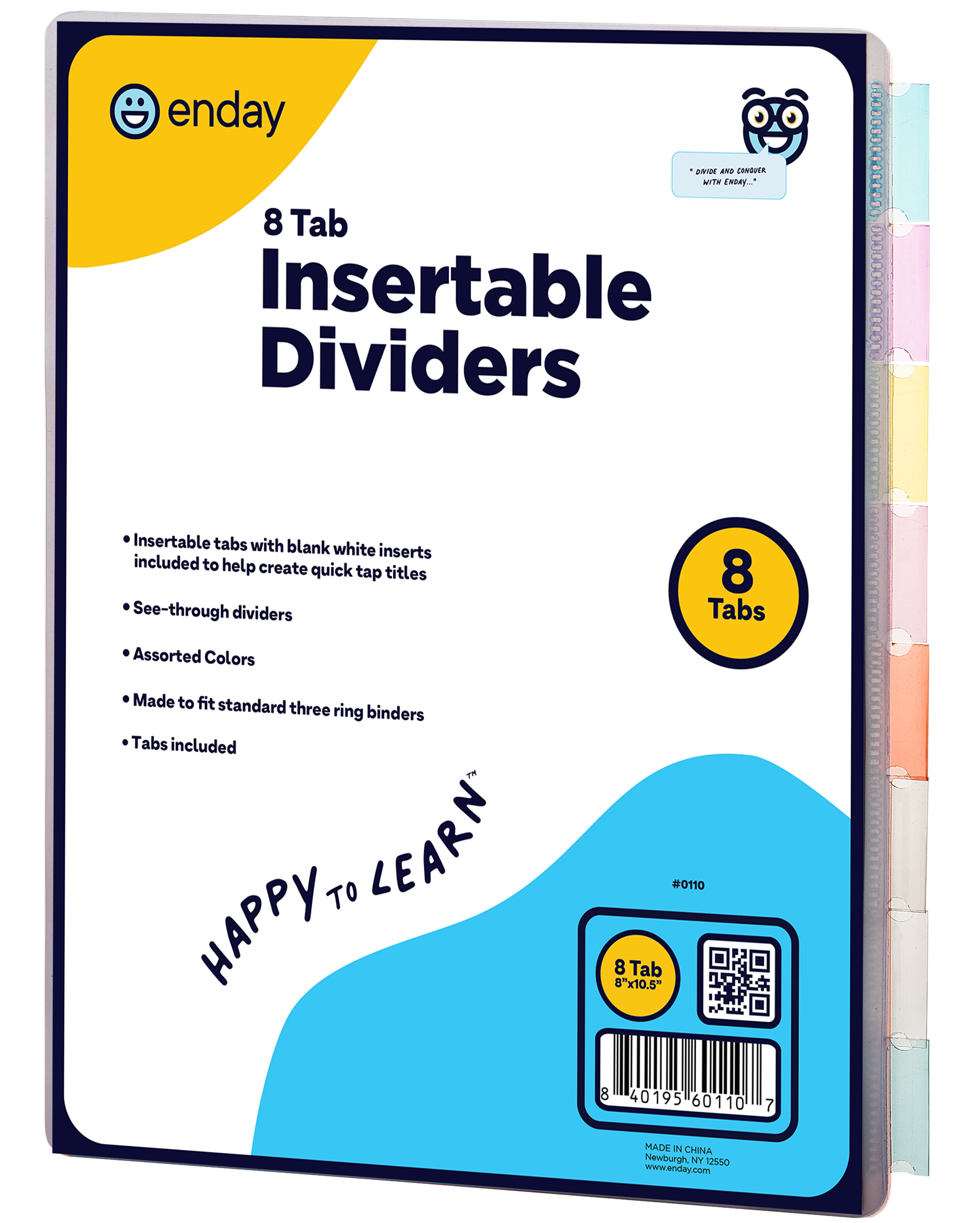 Emraw 3 Ring Binder Dividers with 8 Insertable Color Tabs (Pack of 2 ...