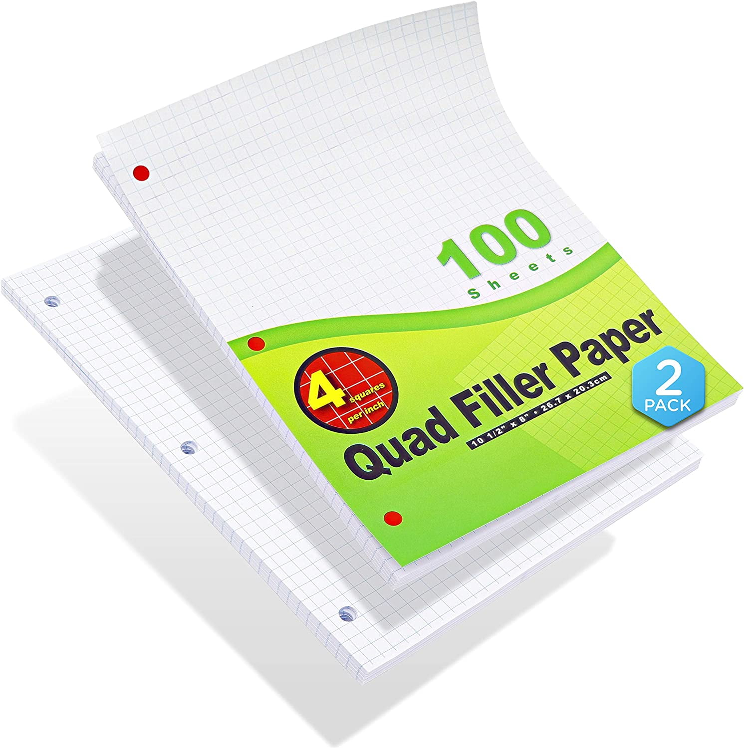 Emraw 4-1" Filler Paper Quad Ruled Loose Leaf Filler Papers Comes with ...