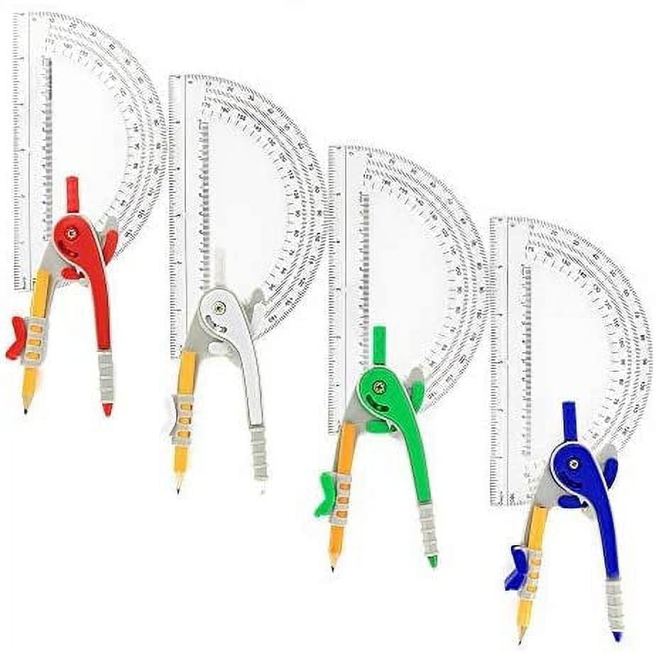 Emraw Coloerd (White, Blue, Red & Green) Scale-Arm Compass With #2 Wood ...