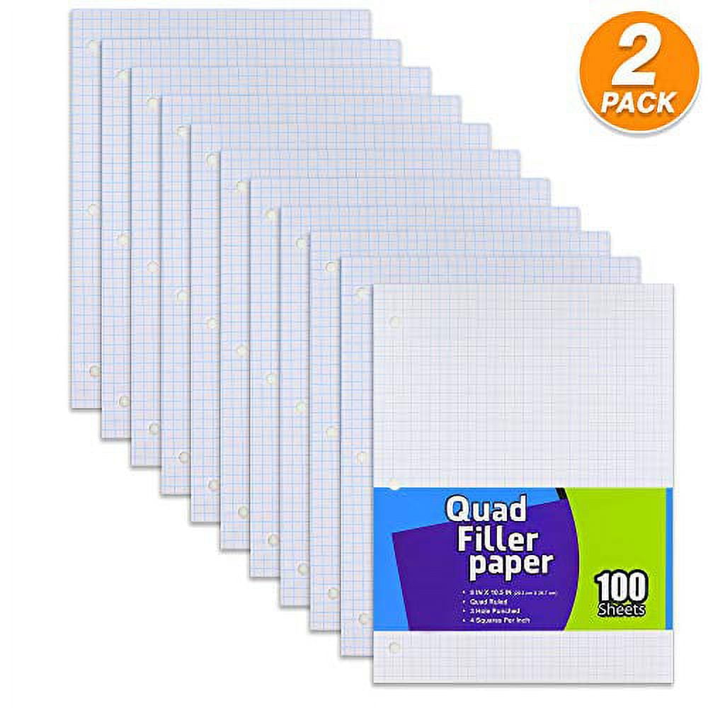 Emraw Filler Paper Quad Ruled Perfect for use in Drawing Charts, Graphs ...